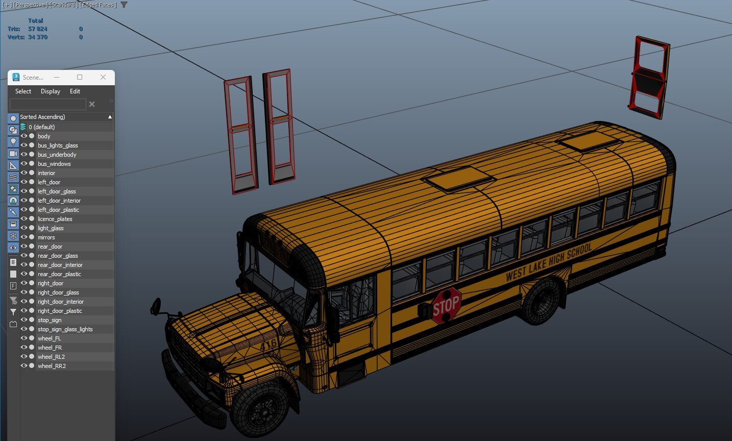 American Generic School Mid Bus - 3D Model by Veaceslav Condraciuc