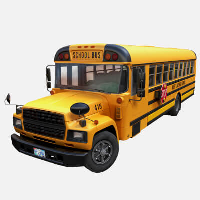 American Generic School Mid Bus - 3D Model by Veaceslav Condraciuc