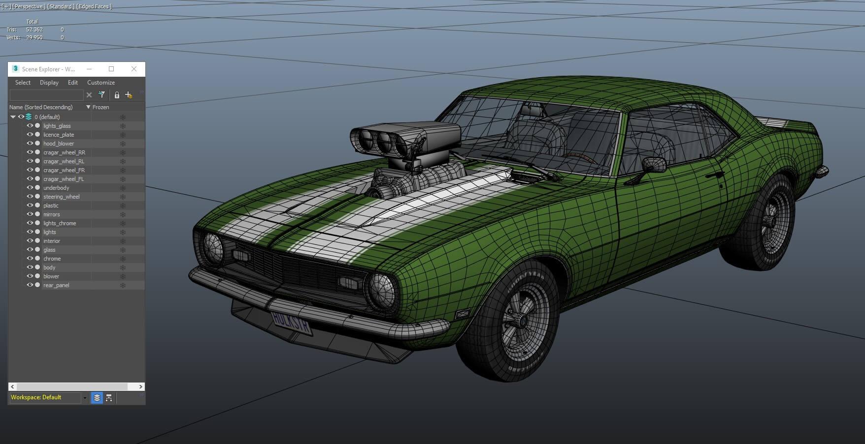 American Muscle Car - 3D Model by Veaceslav Condraciuc