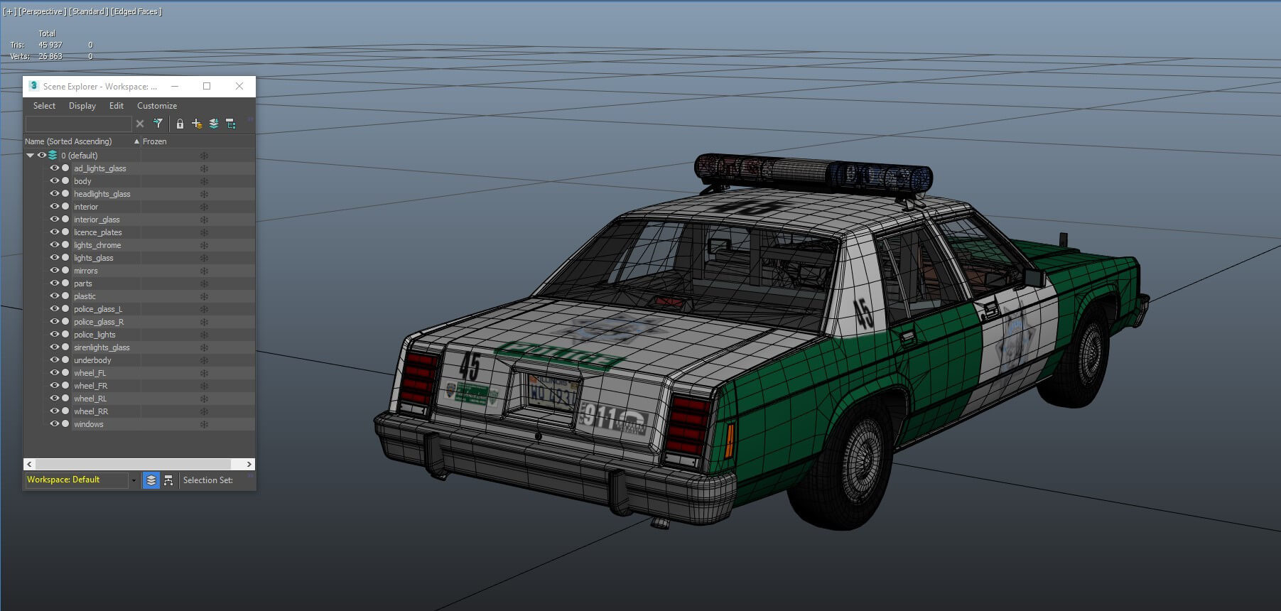 American Police Cars - 3D Model by Veaceslav Condraciuc