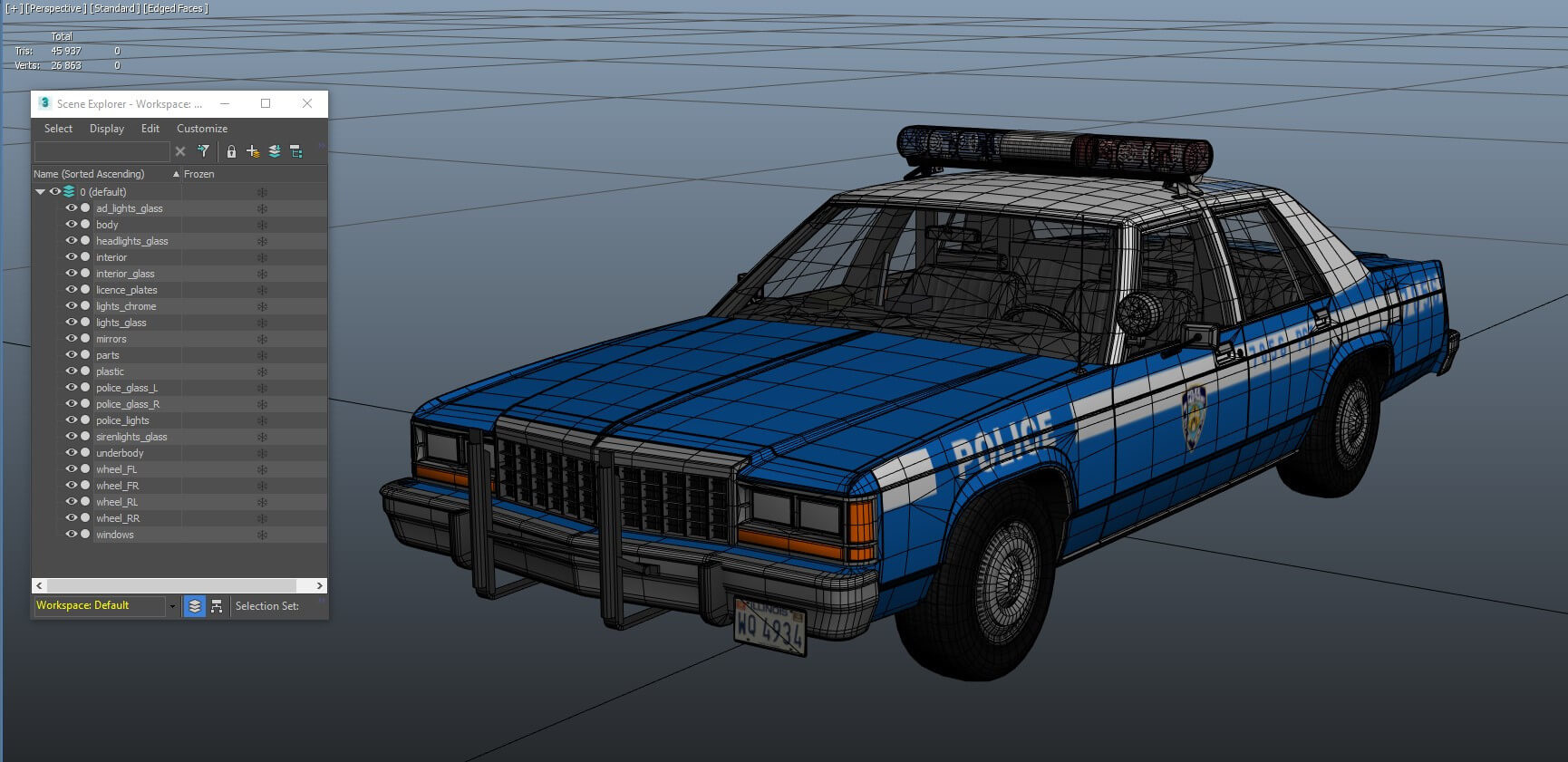 American Police Cars - 3D Model by Veaceslav Condraciuc