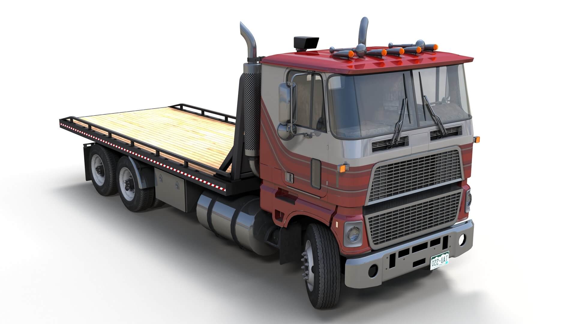 Cab-over Industrial Flatbed Truck 3D Model by Veaceslav Condraciuc