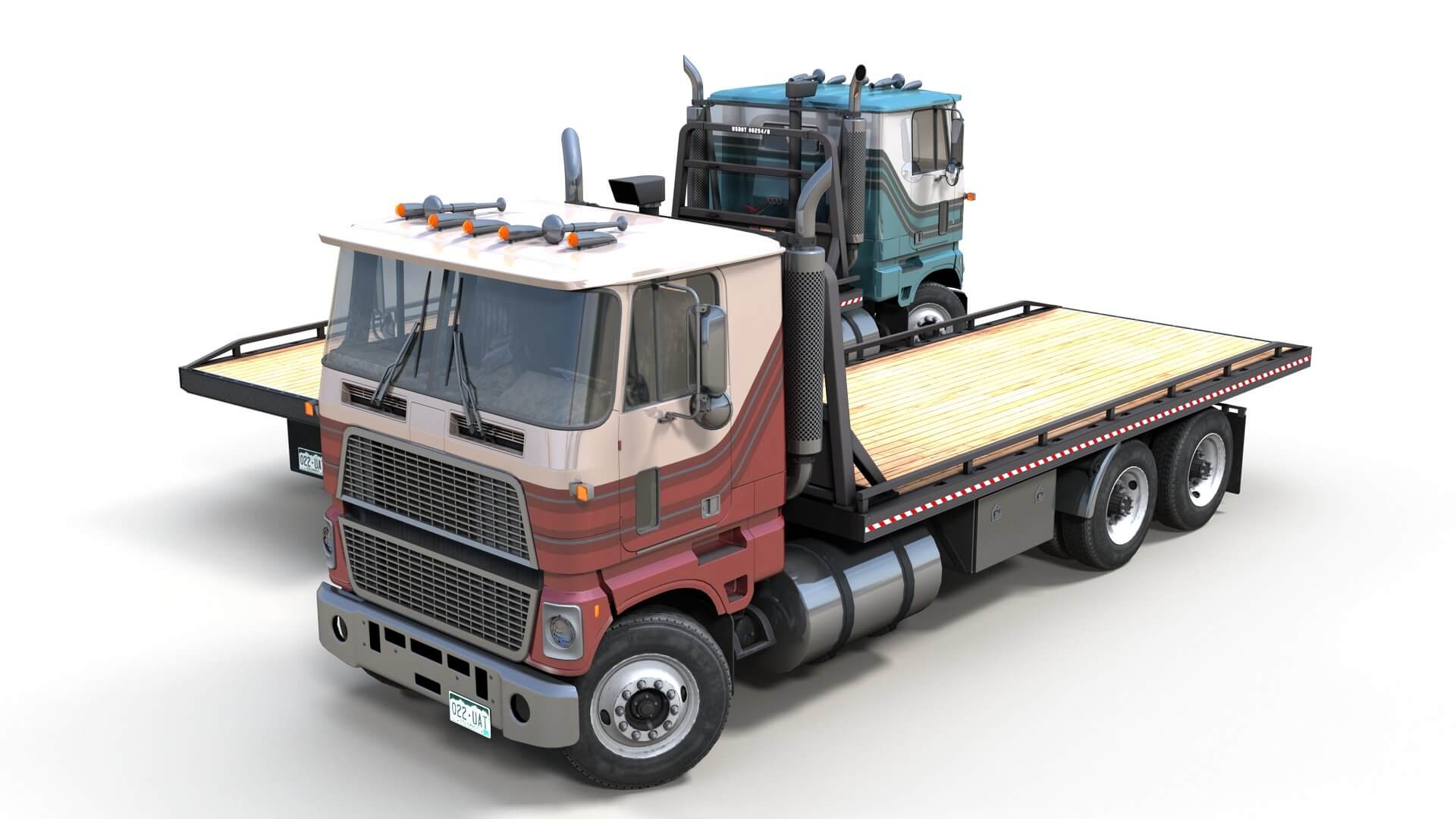 Cab-over Industrial Flatbed Truck 3D Model by Veaceslav Condraciuc