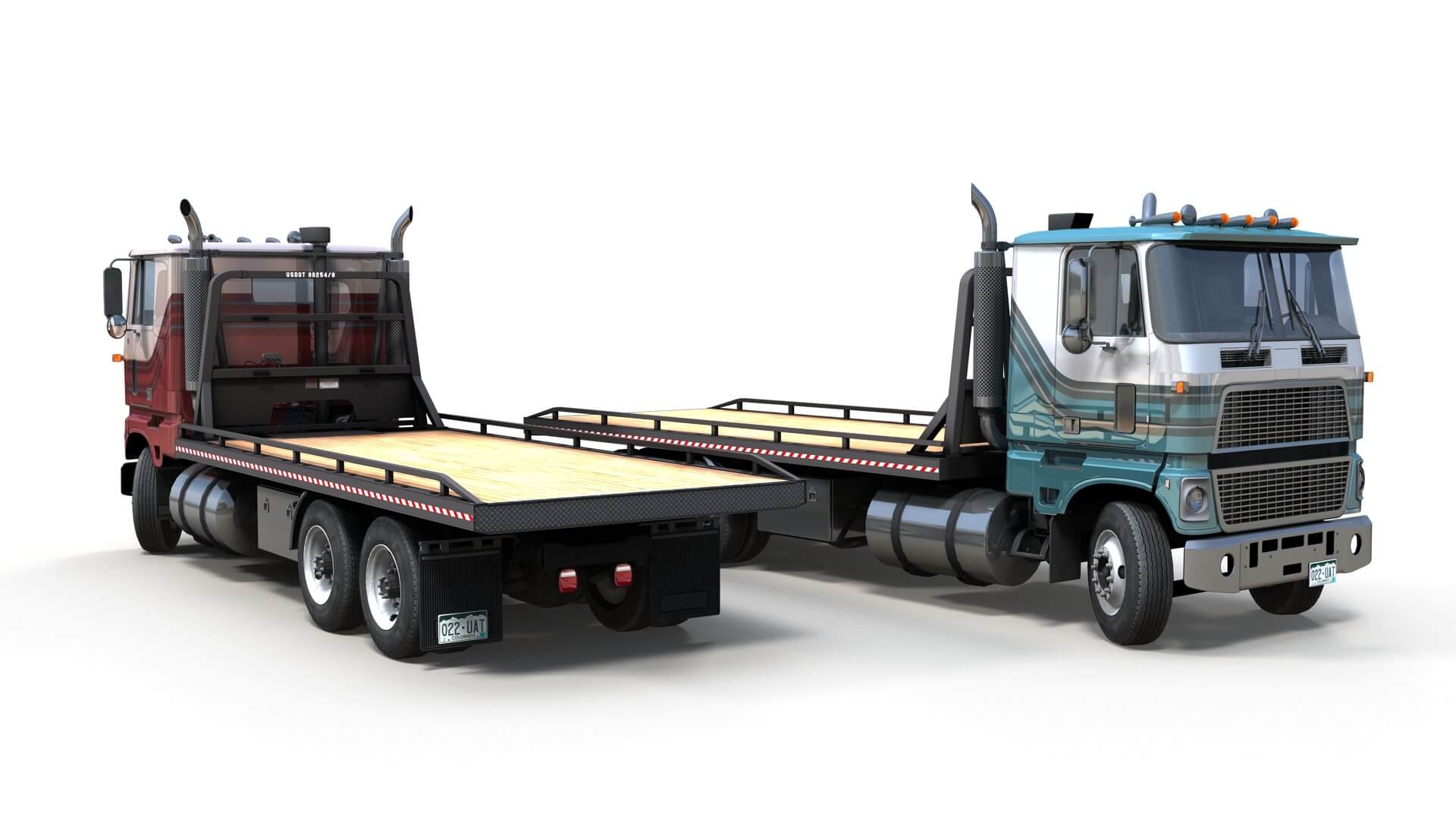Cab-over Industrial Flatbed Truck 3D Model by Veaceslav Condraciuc