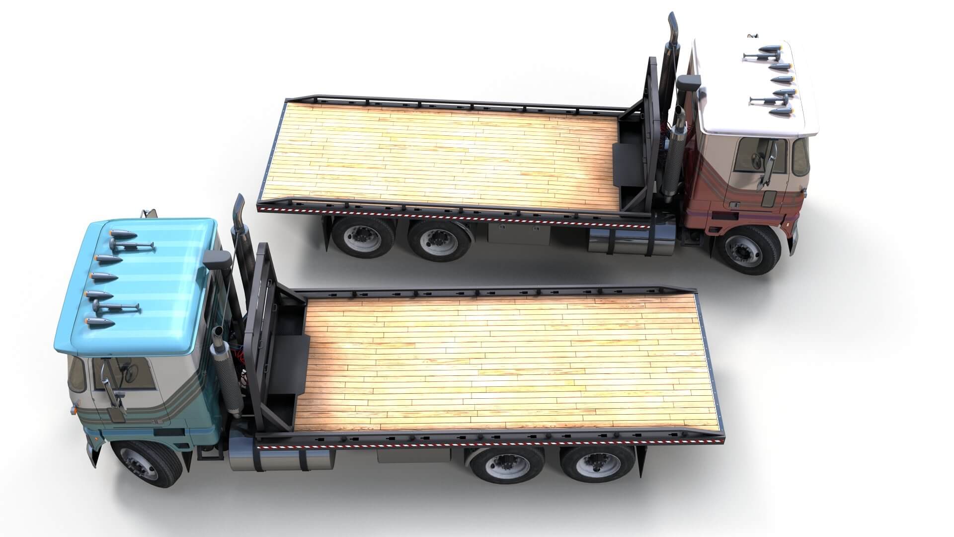 Cab-over Industrial Flatbed Truck 3D Model by Veaceslav Condraciuc