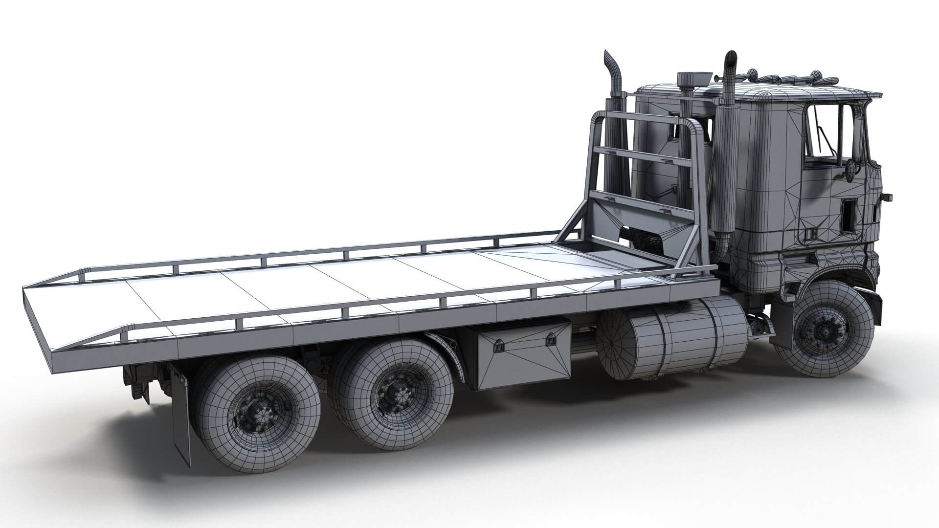Cab-over Industrial Flatbed Truck 3D Model by Veaceslav Condraciuc
