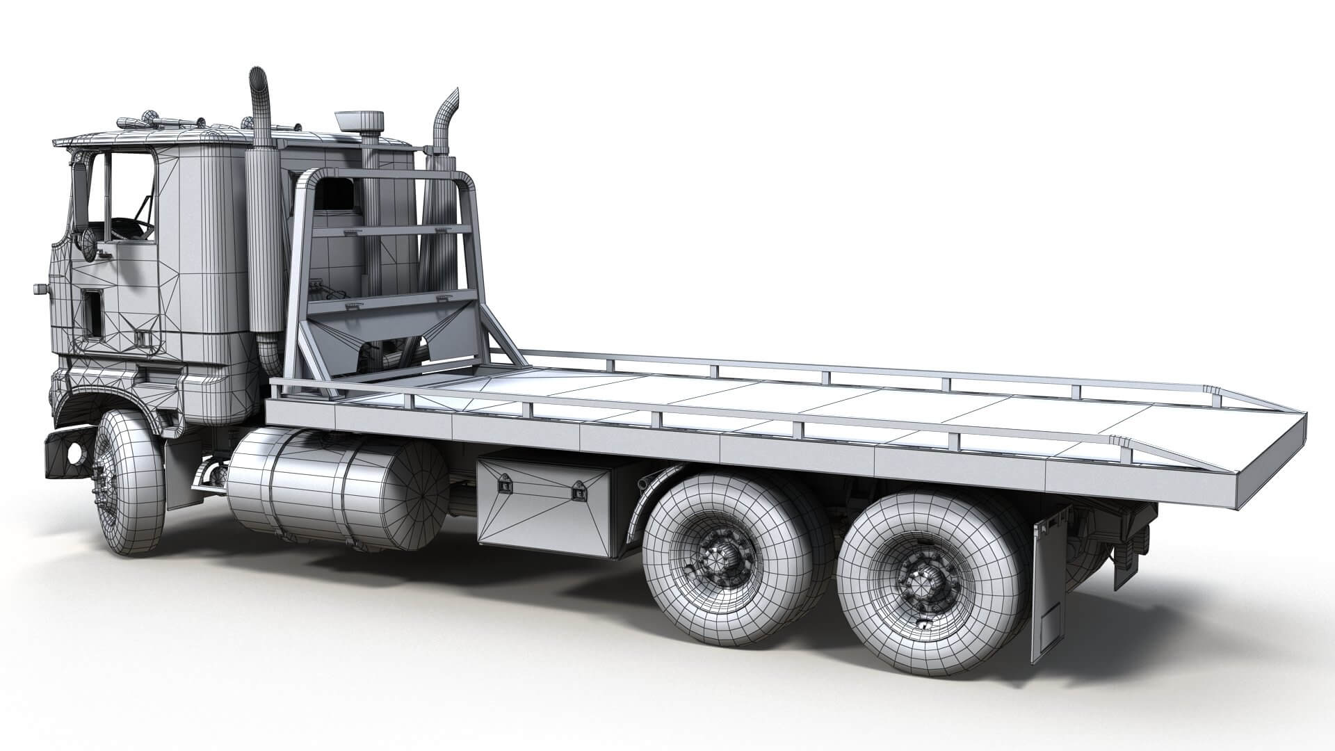 Cab-over Industrial Flatbed Truck 3D Model by Veaceslav Condraciuc