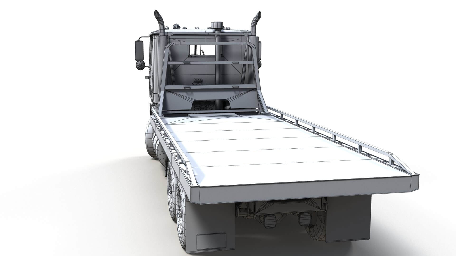 Cab-over Industrial Flatbed Truck 3D Model by Veaceslav Condraciuc