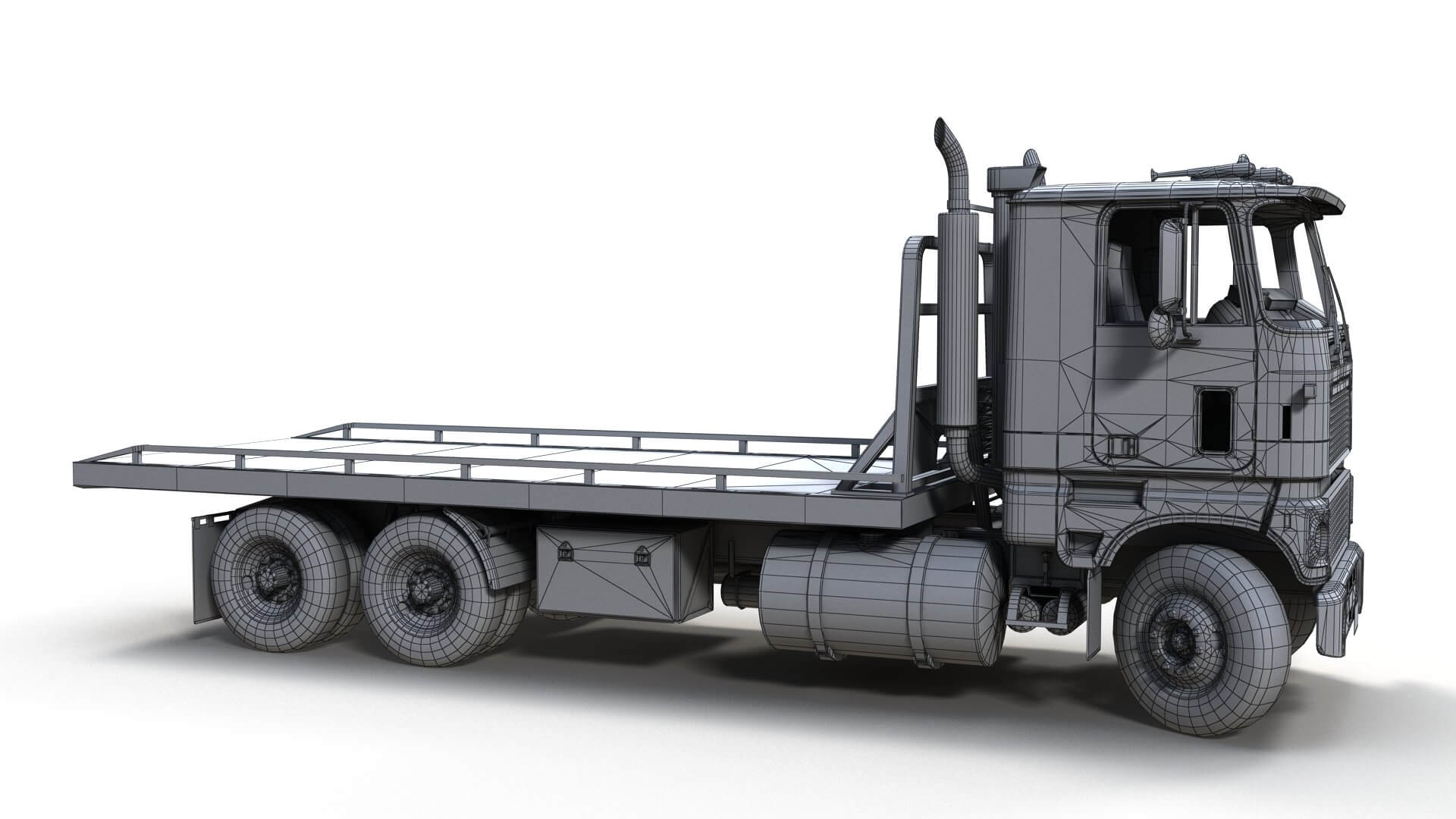 Cab-over Industrial Flatbed Truck 3D Model by Veaceslav Condraciuc
