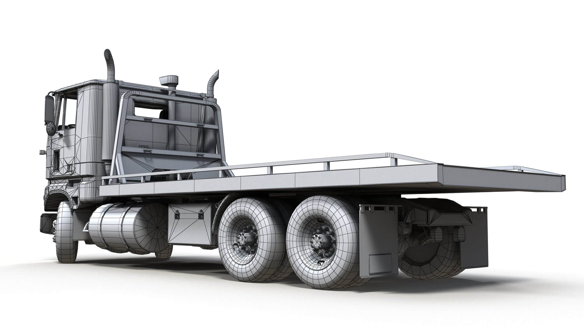 Cab-over Industrial Flatbed Truck 3D Model by Veaceslav Condraciuc