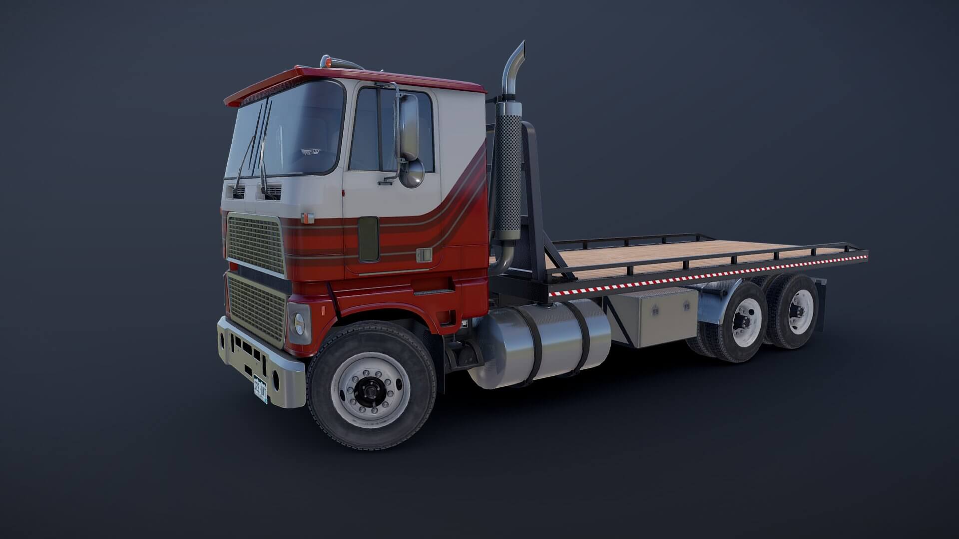 Cab-over Industrial Flatbed Truck 3D Model by Veaceslav Condraciuc