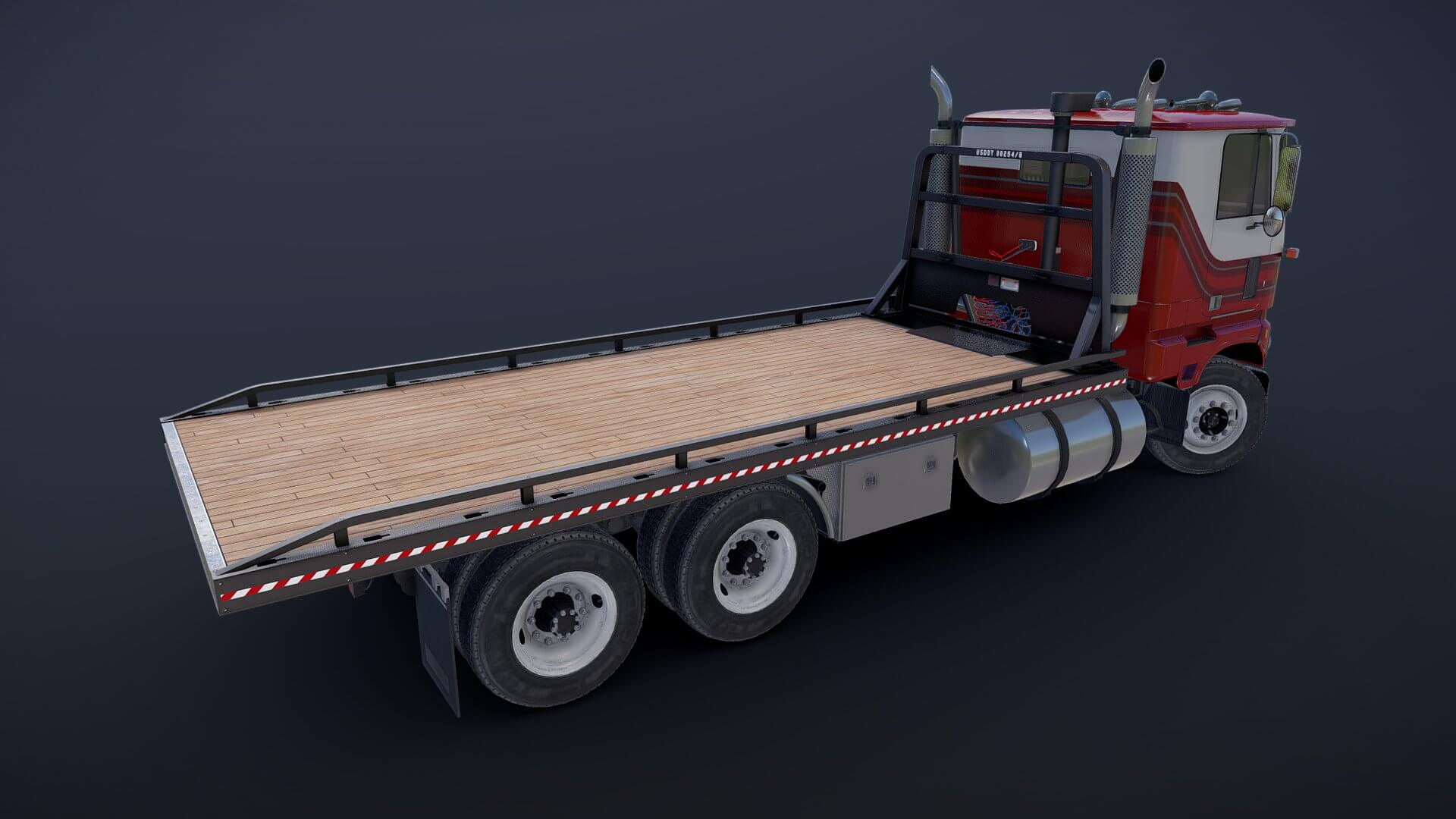 Cab-over Industrial Flatbed Truck 3D Model by Veaceslav Condraciuc