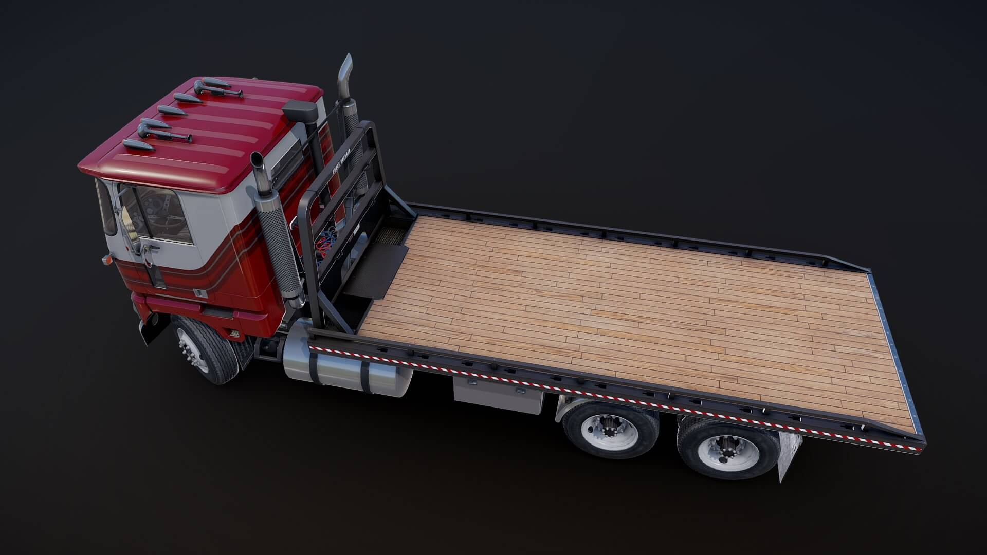 Cab-over Industrial Flatbed Truck 3D Model by Veaceslav Condraciuc