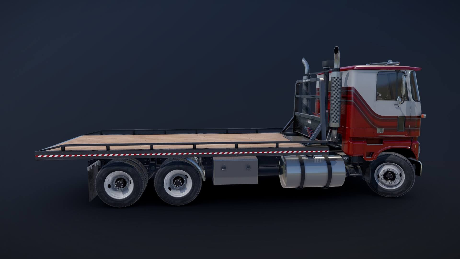 Cab-over Industrial Flatbed Truck 3D Model by Veaceslav Condraciuc