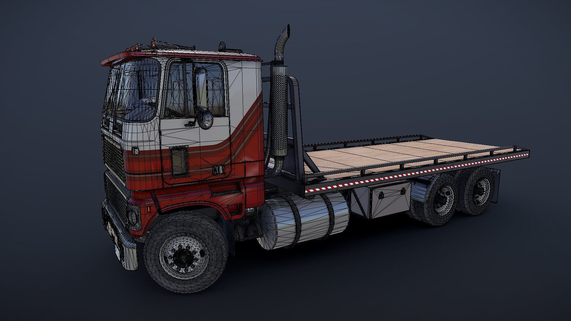 Cab-over Industrial Flatbed Truck 3D Model by Veaceslav Condraciuc
