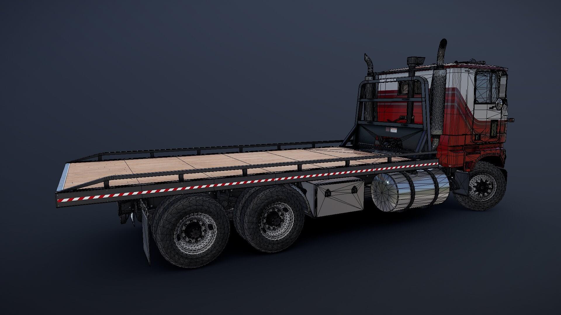Cab-over Industrial Flatbed Truck 3D Model by Veaceslav Condraciuc