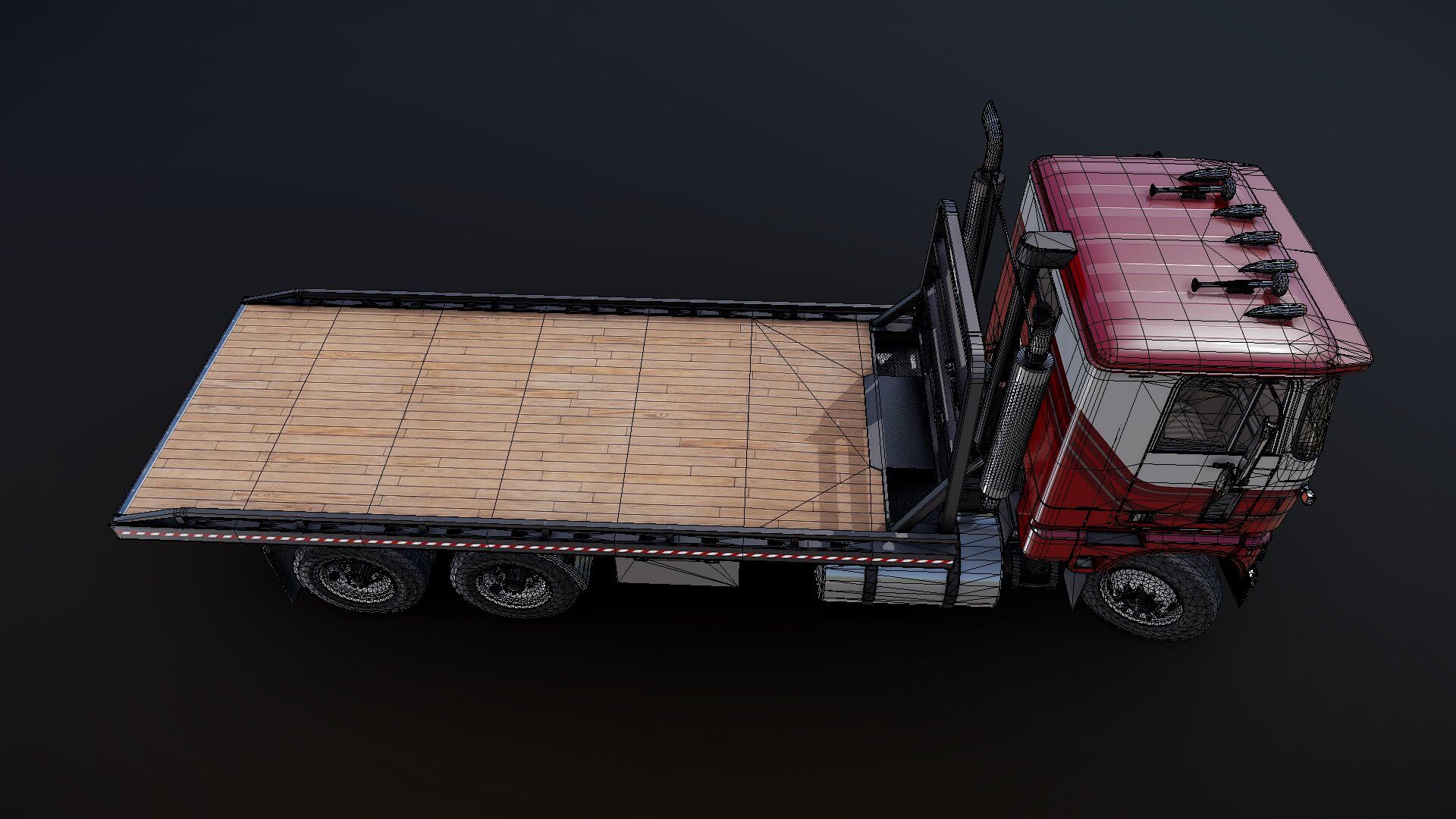Cab-over Industrial Flatbed Truck 3D Model by Veaceslav Condraciuc