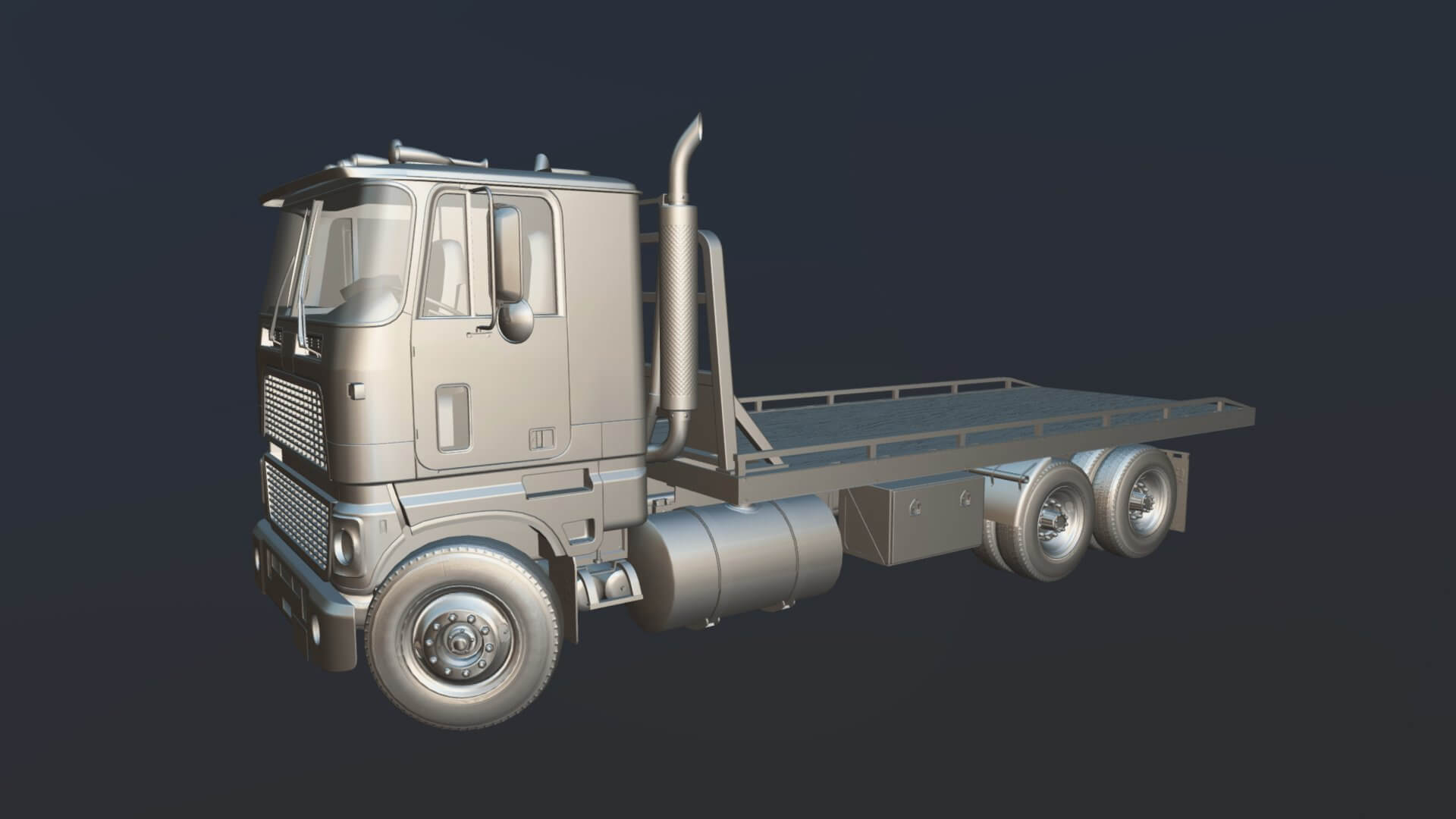 Cab-over Industrial Flatbed Truck 3D Model by Veaceslav Condraciuc