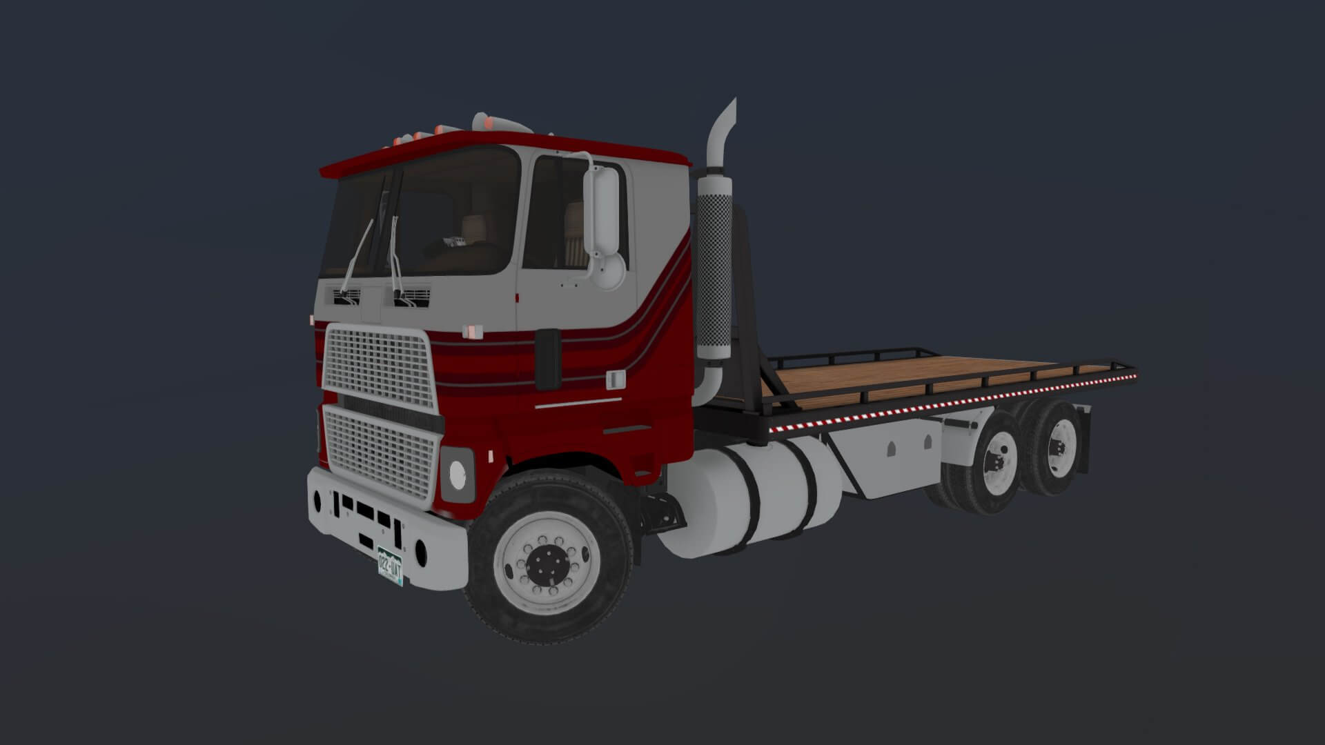 Cab-over Industrial Flatbed Truck 3D Model by Veaceslav Condraciuc