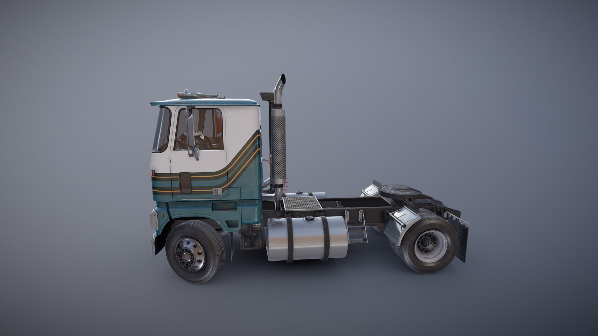 Cabover Single Axle Truck - 3D Model by Veaceslav Condraciuc