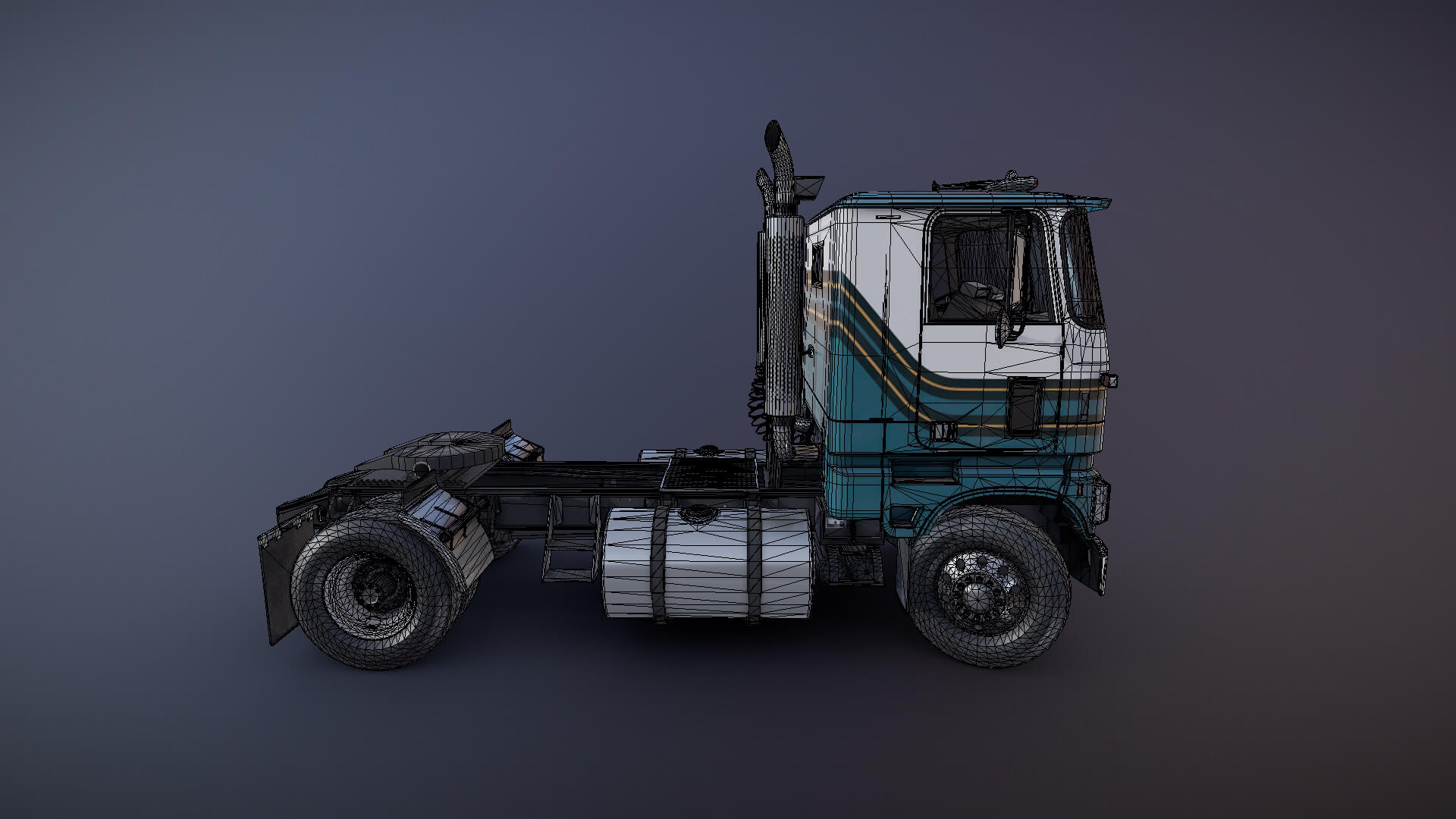 Cabover Single Axle Truck - 3D Model by Veaceslav Condraciuc
