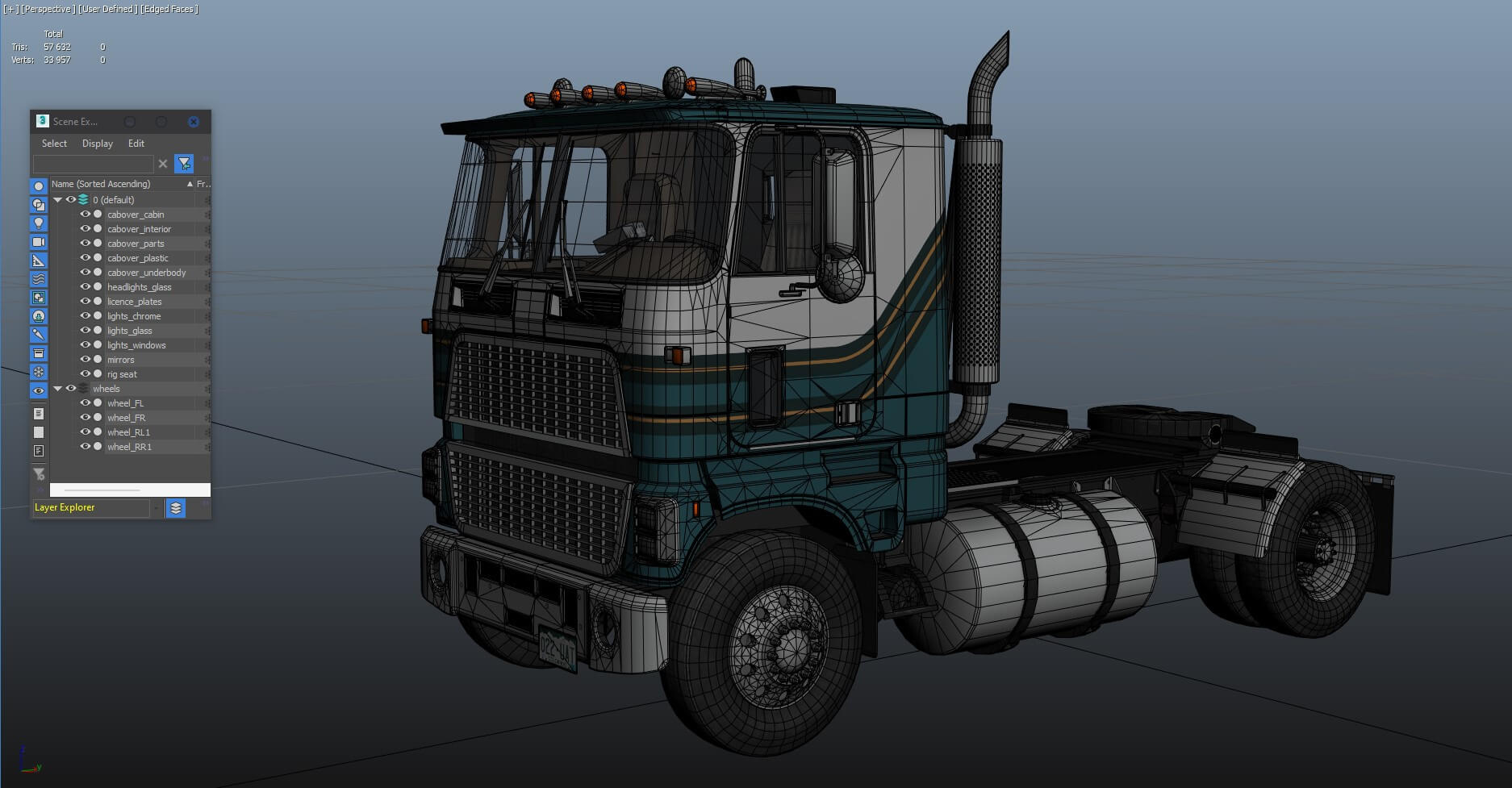 Cabover Single Axle Truck - 3D Model by Veaceslav Condraciuc
