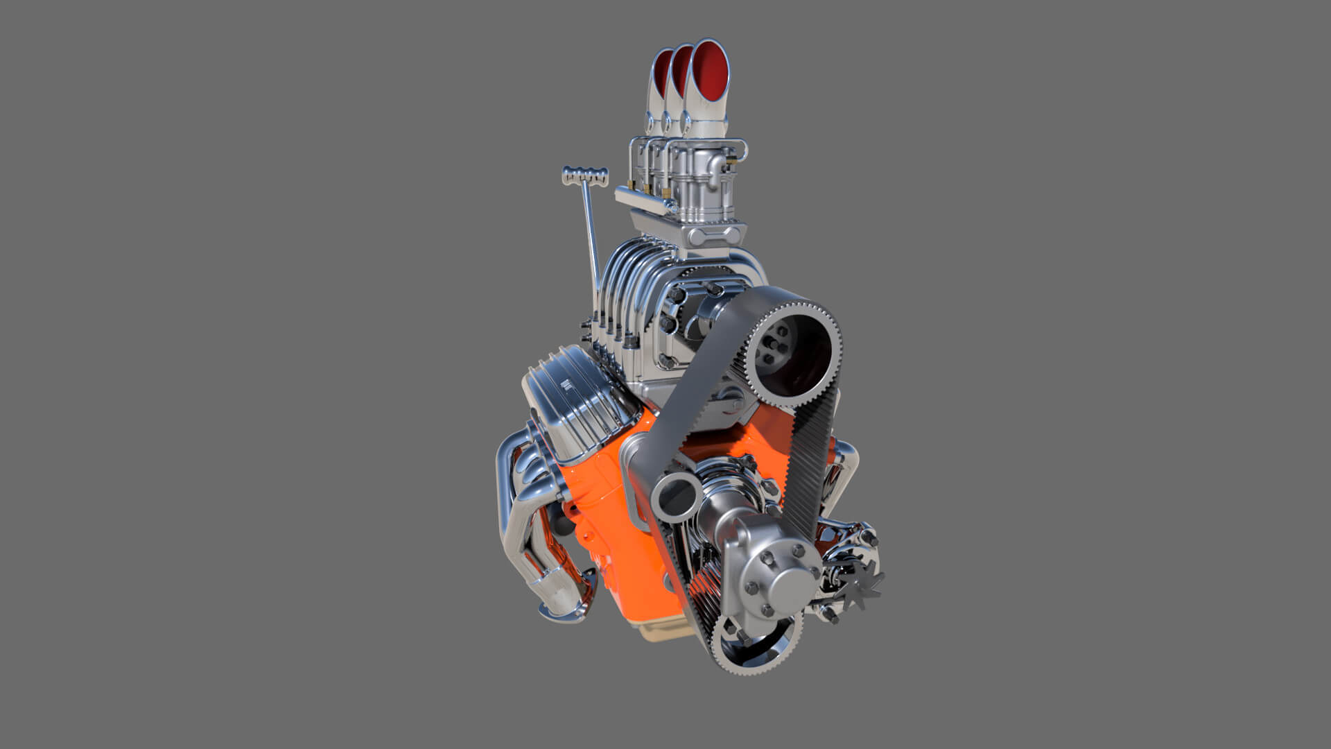 Cartoon V8 Vintage Engine - 3D Model by Veaceslav Condraciuc