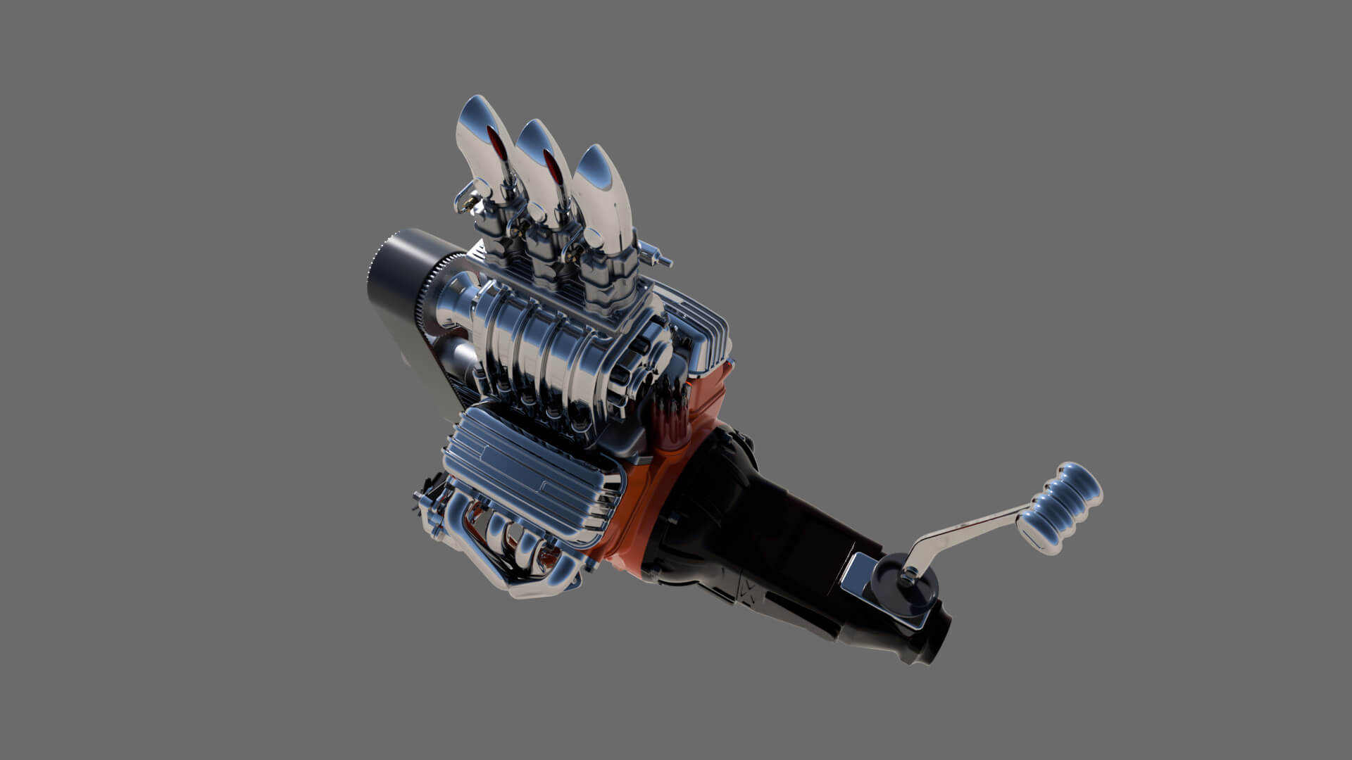 Cartoon V8 Vintage Engine - 3D Model by Veaceslav Condraciuc
