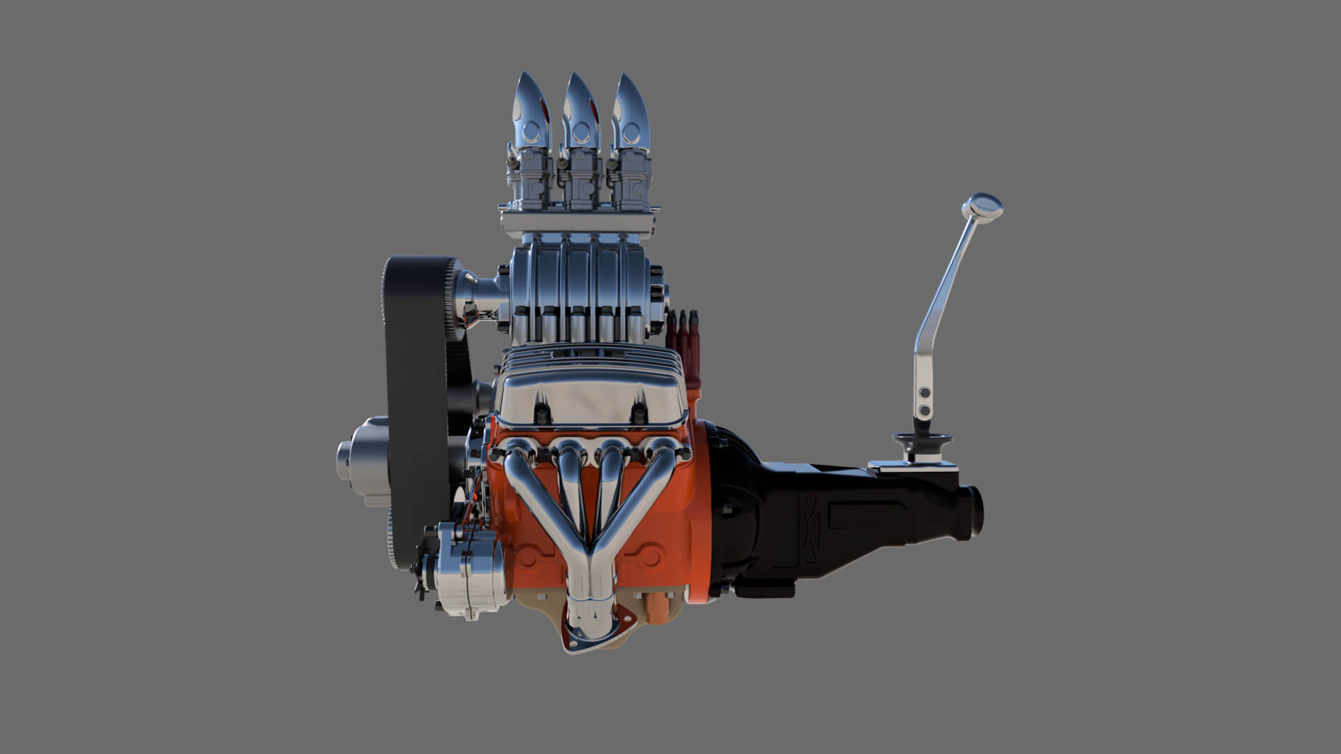 Cartoon V8 Vintage Engine - 3D Model by Veaceslav Condraciuc