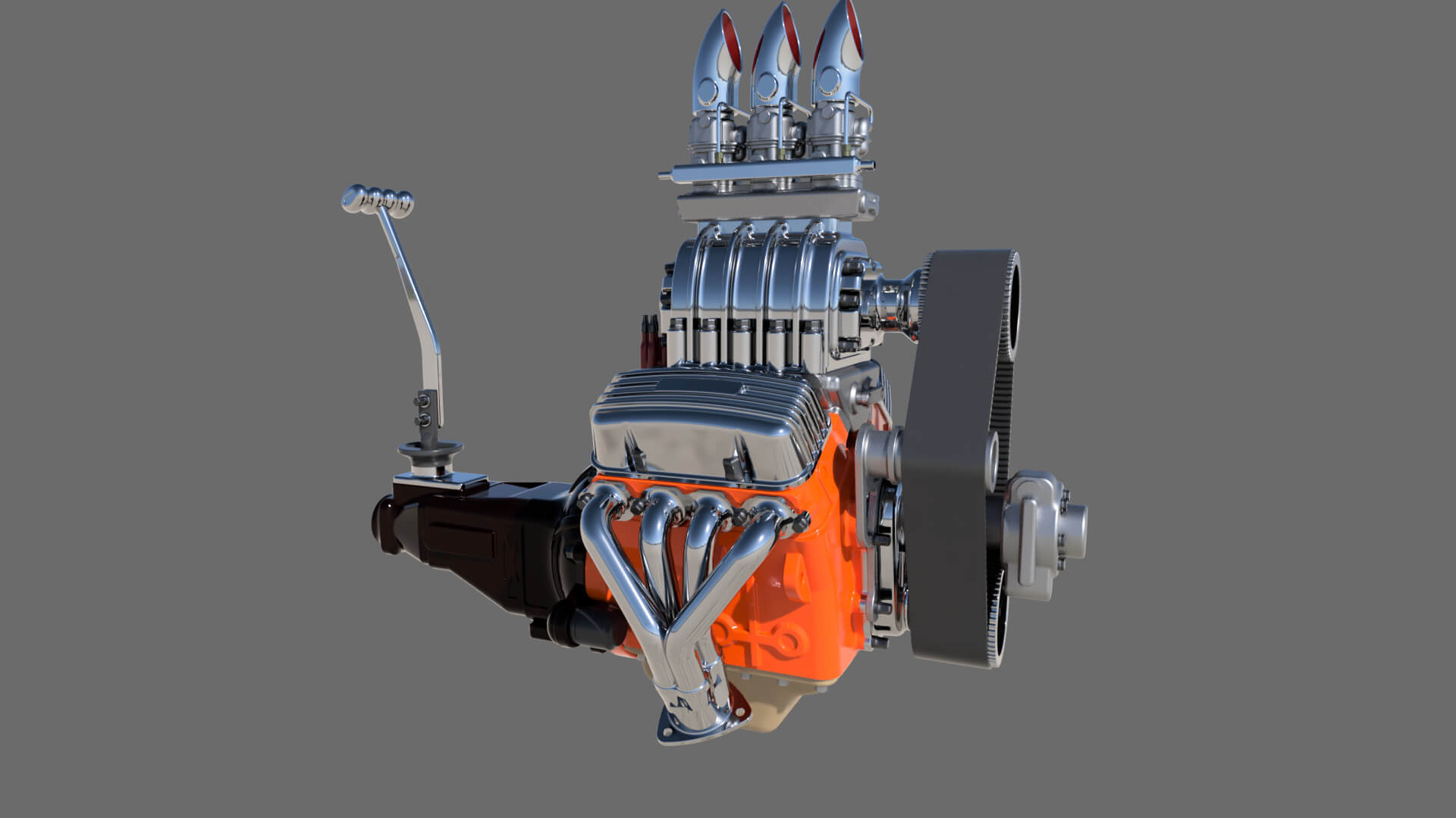 Cartoon V8 Vintage Engine - 3D Model by Veaceslav Condraciuc