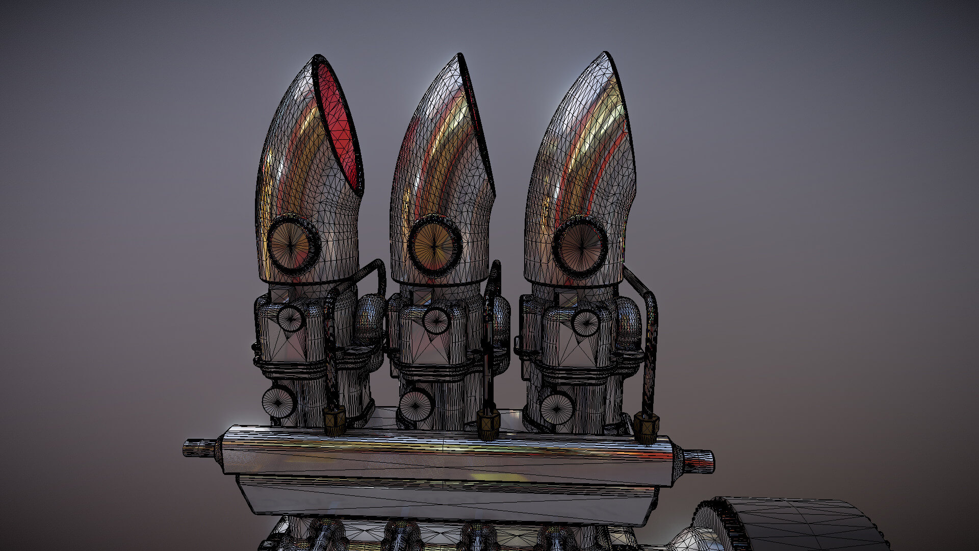 Cartoon V8 Vintage Engine - 3D Model by Veaceslav Condraciuc