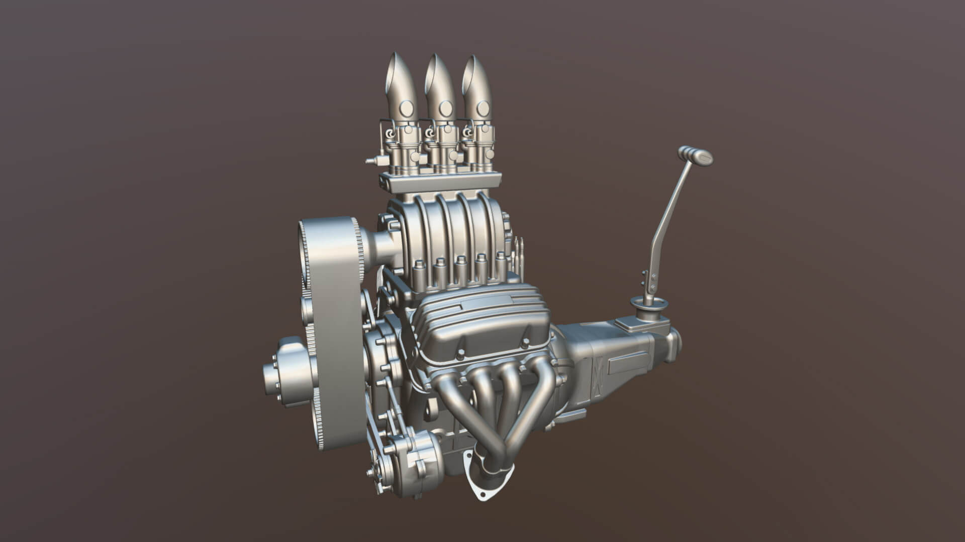 Cartoon V8 Vintage Engine - 3D Model by Veaceslav Condraciuc