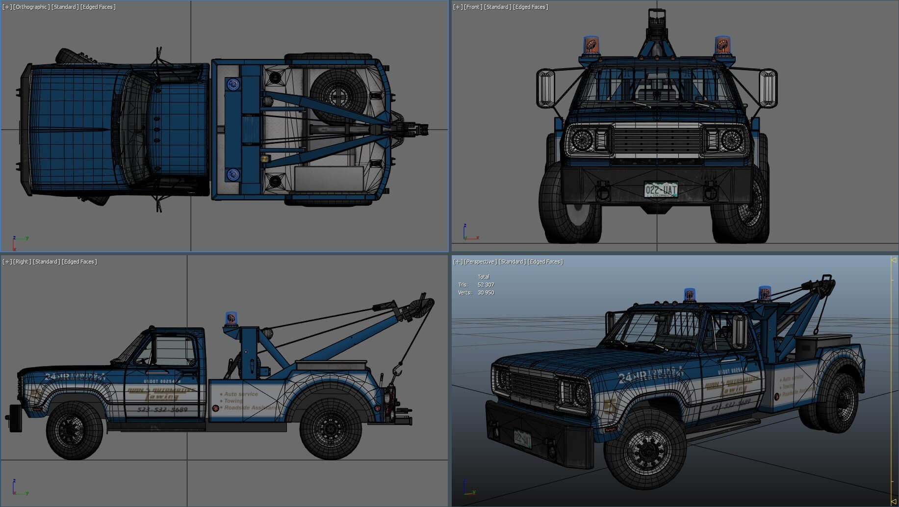 Classic Wrecker Tow Truck - 3D Model by Veaceslav Condraciuc