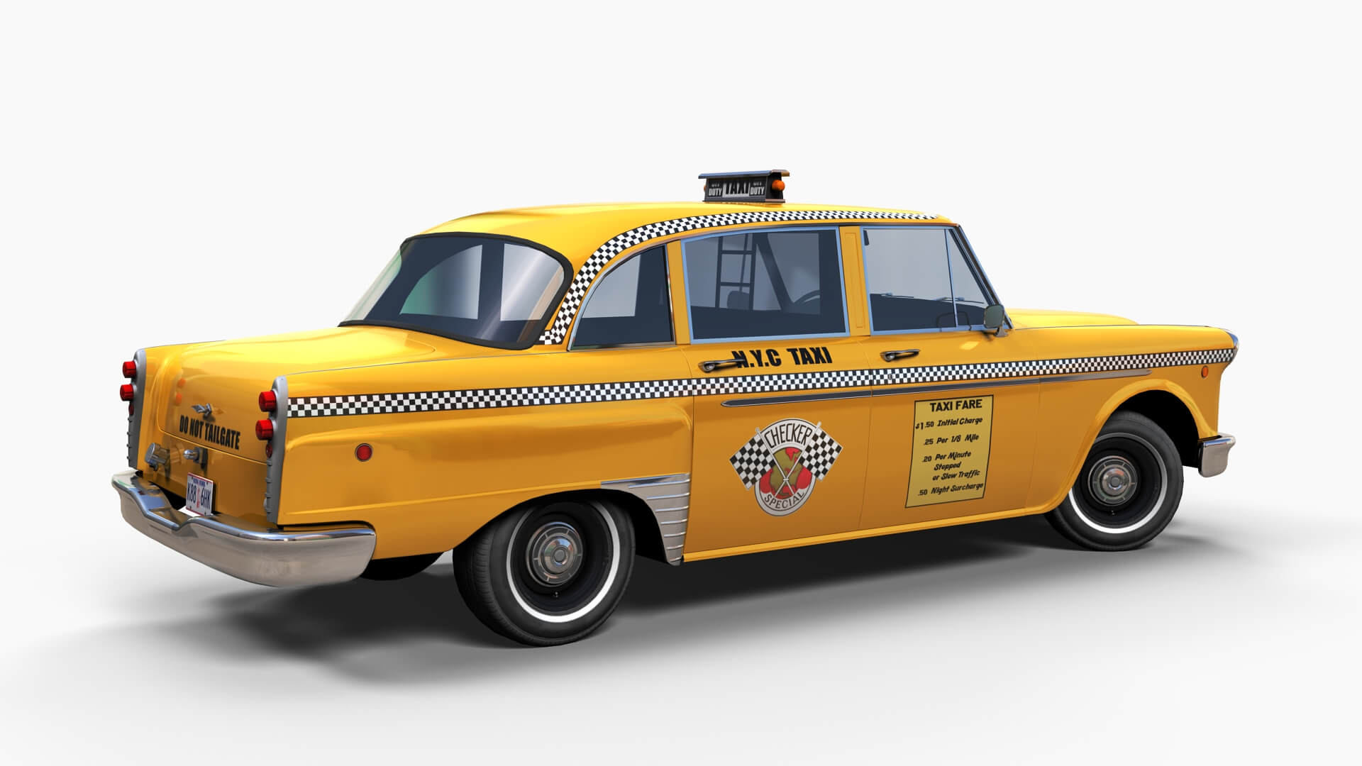 Classic Yellow Cab Taxi - 3D Model by Veaceslav Condraciuc