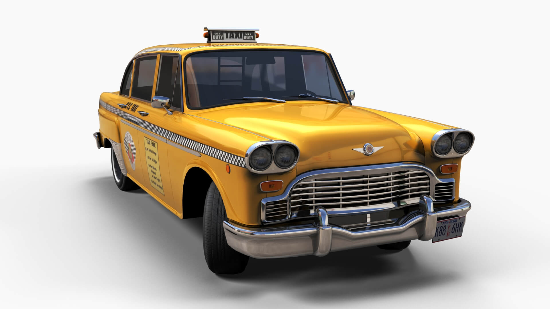 Classic Yellow Cab Taxi - 3D Model by Veaceslav Condraciuc