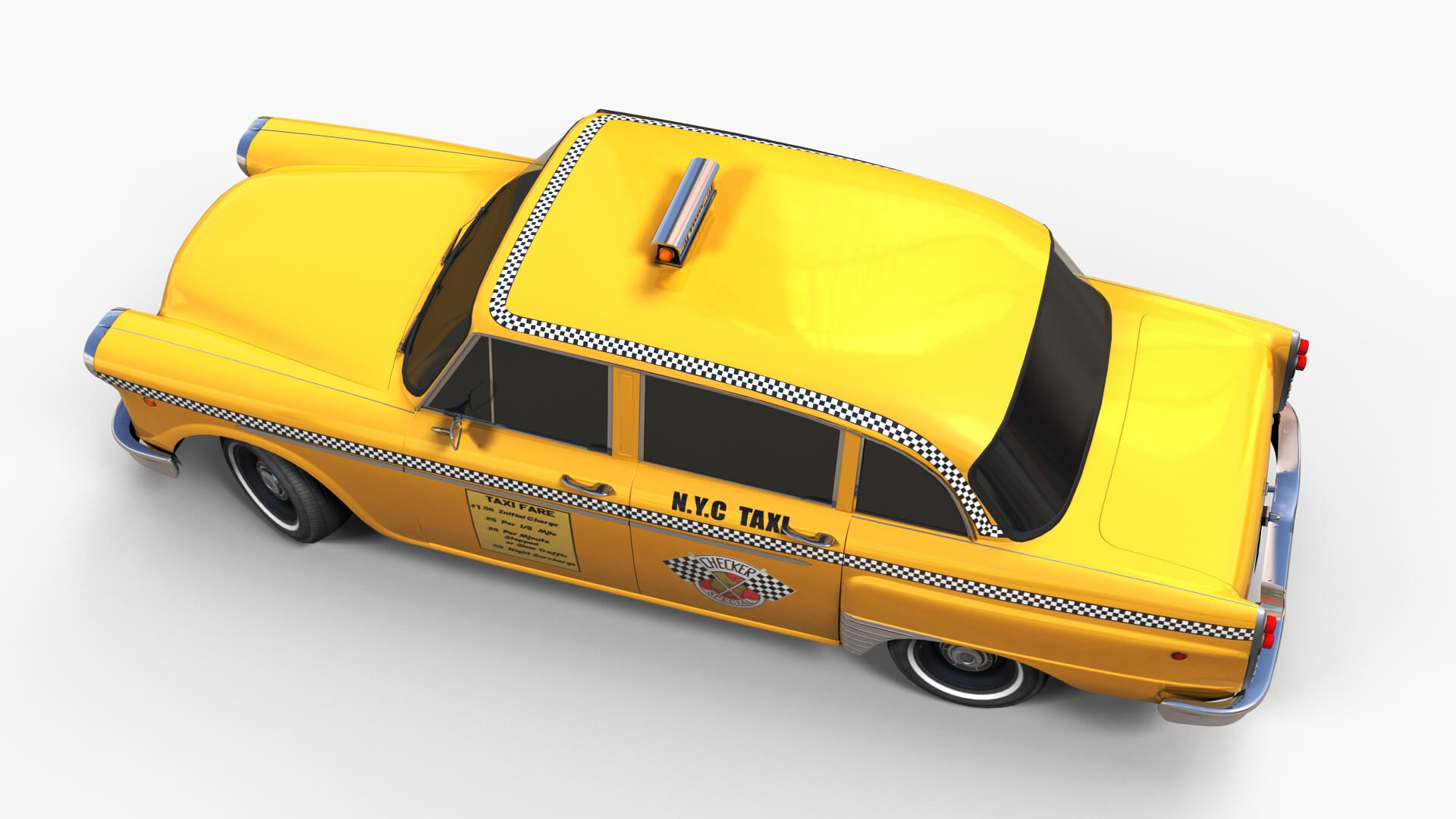 Classic Yellow Cab Taxi - 3D Model by Veaceslav Condraciuc