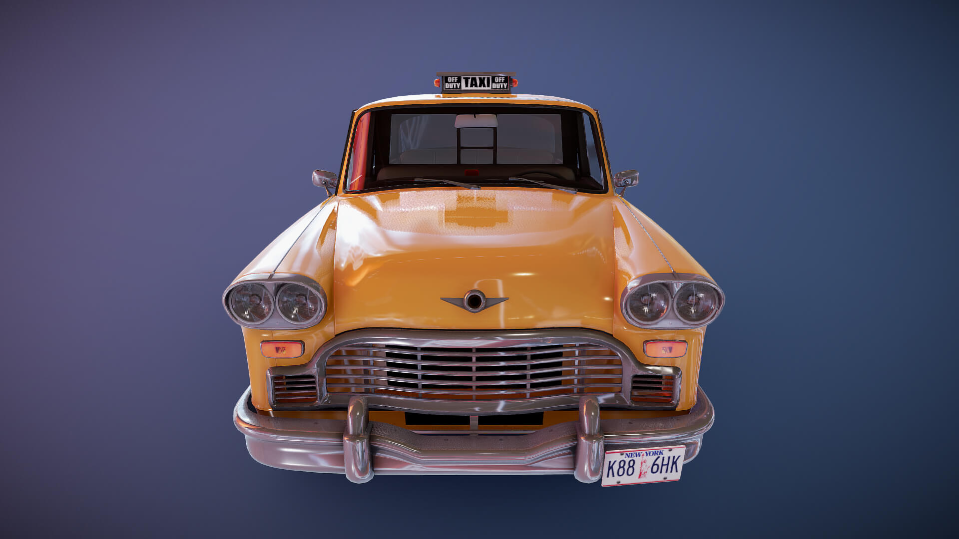 Classic Yellow Cab Taxi - 3D Model by Veaceslav Condraciuc