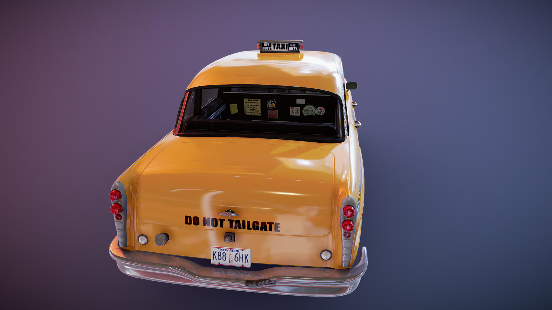 Classic Yellow Cab Taxi - 3D Model by Veaceslav Condraciuc