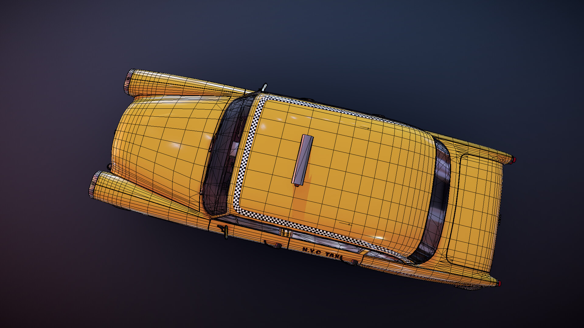 Classic Yellow Cab Taxi - 3D Model by Veaceslav Condraciuc