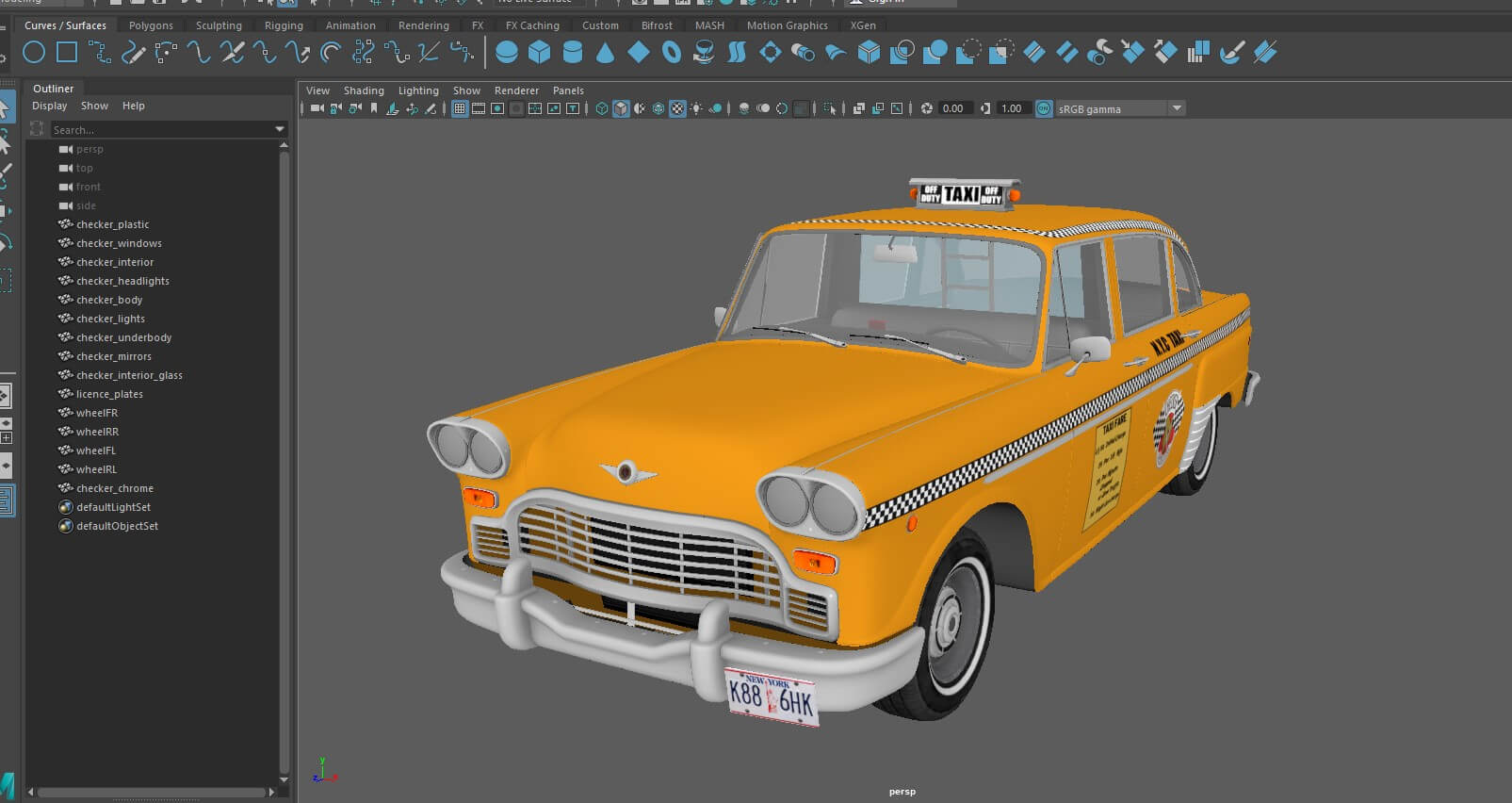 Classic Yellow Cab Taxi - 3D Model by Veaceslav Condraciuc