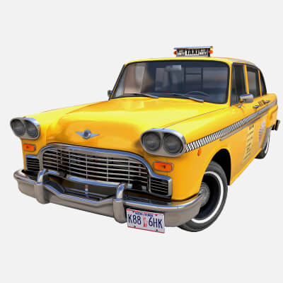 Classic Yellow Cab Taxi - 3D Model by Veaceslav Condraciuc