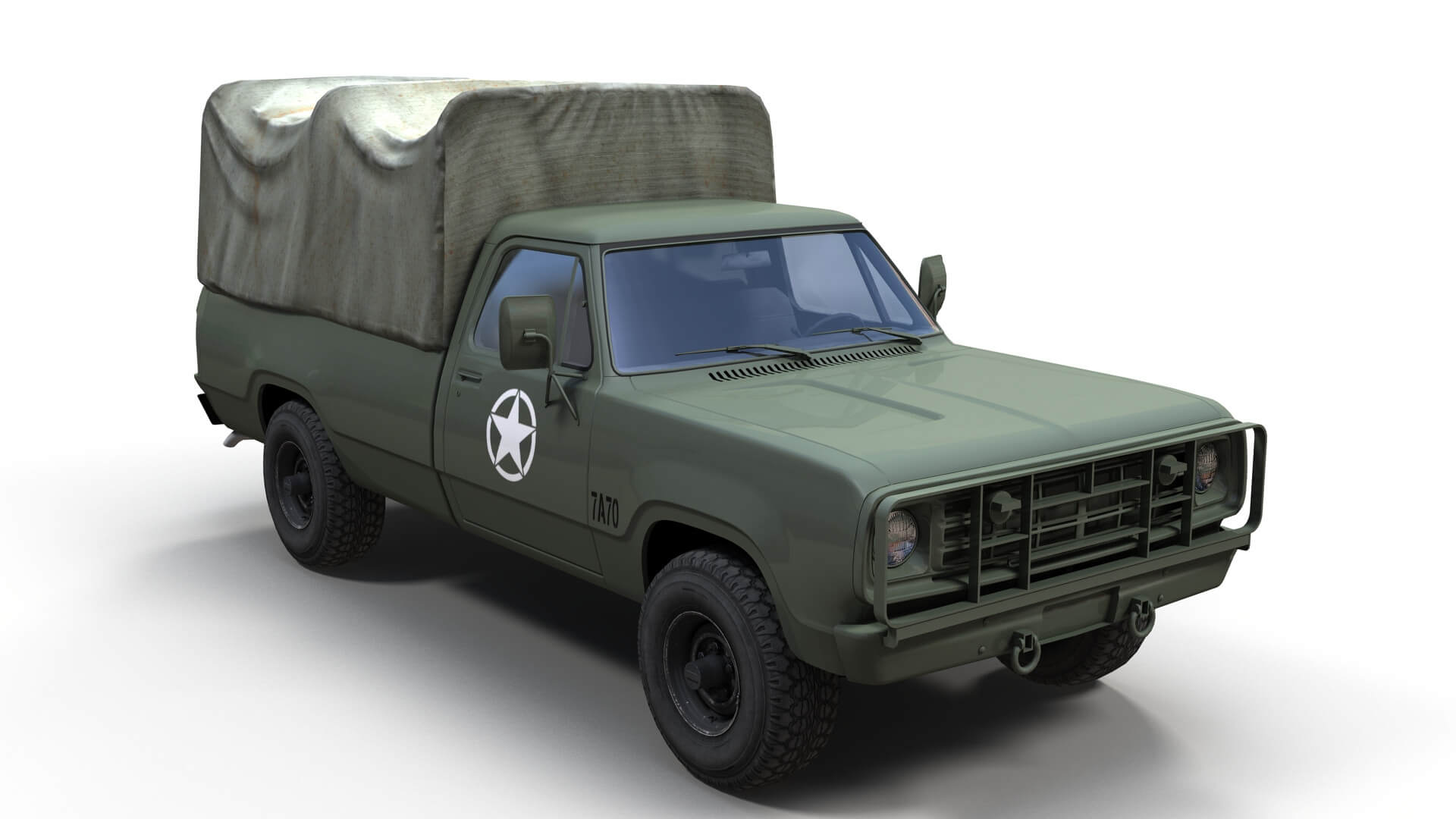 Dodge D100 Military Truck - 3D Model by Veaceslav Condraciuc