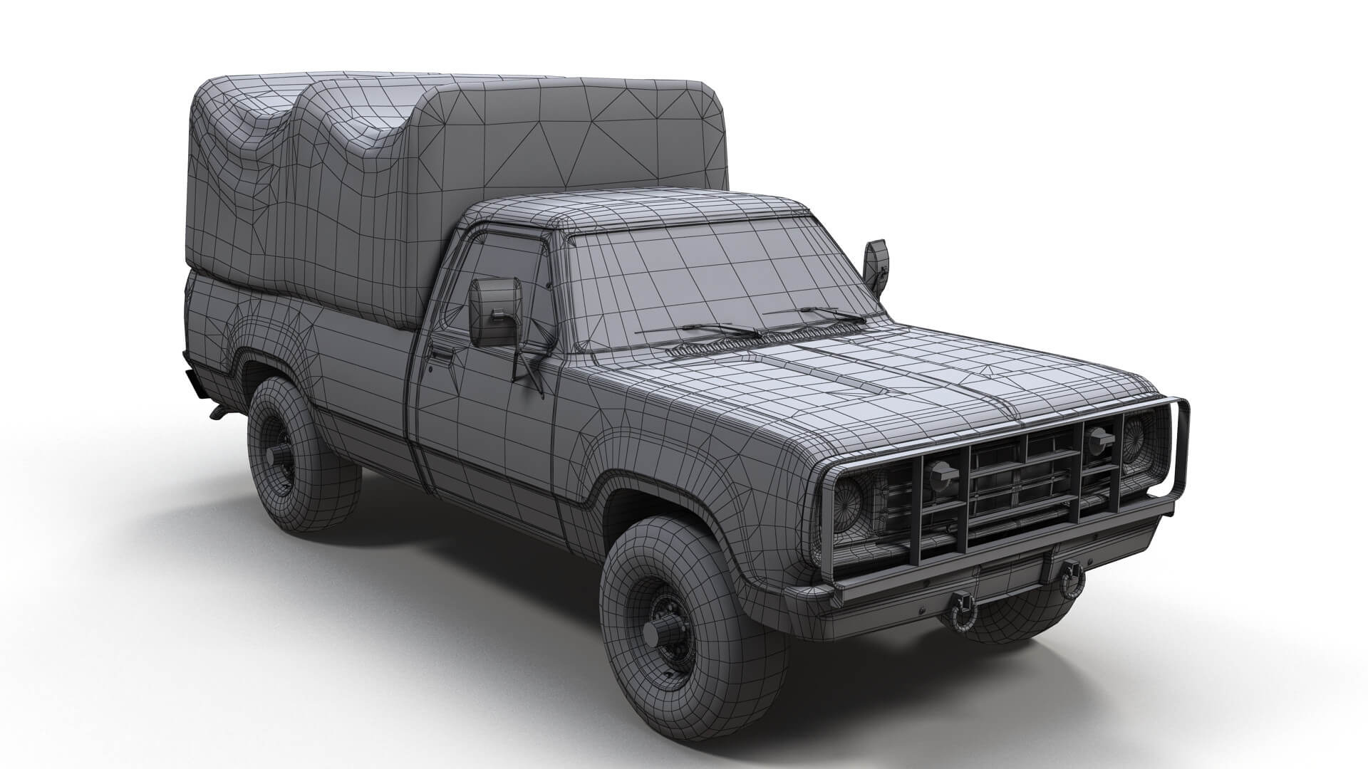Dodge D100 Military Truck - 3D Model by Veaceslav Condraciuc
