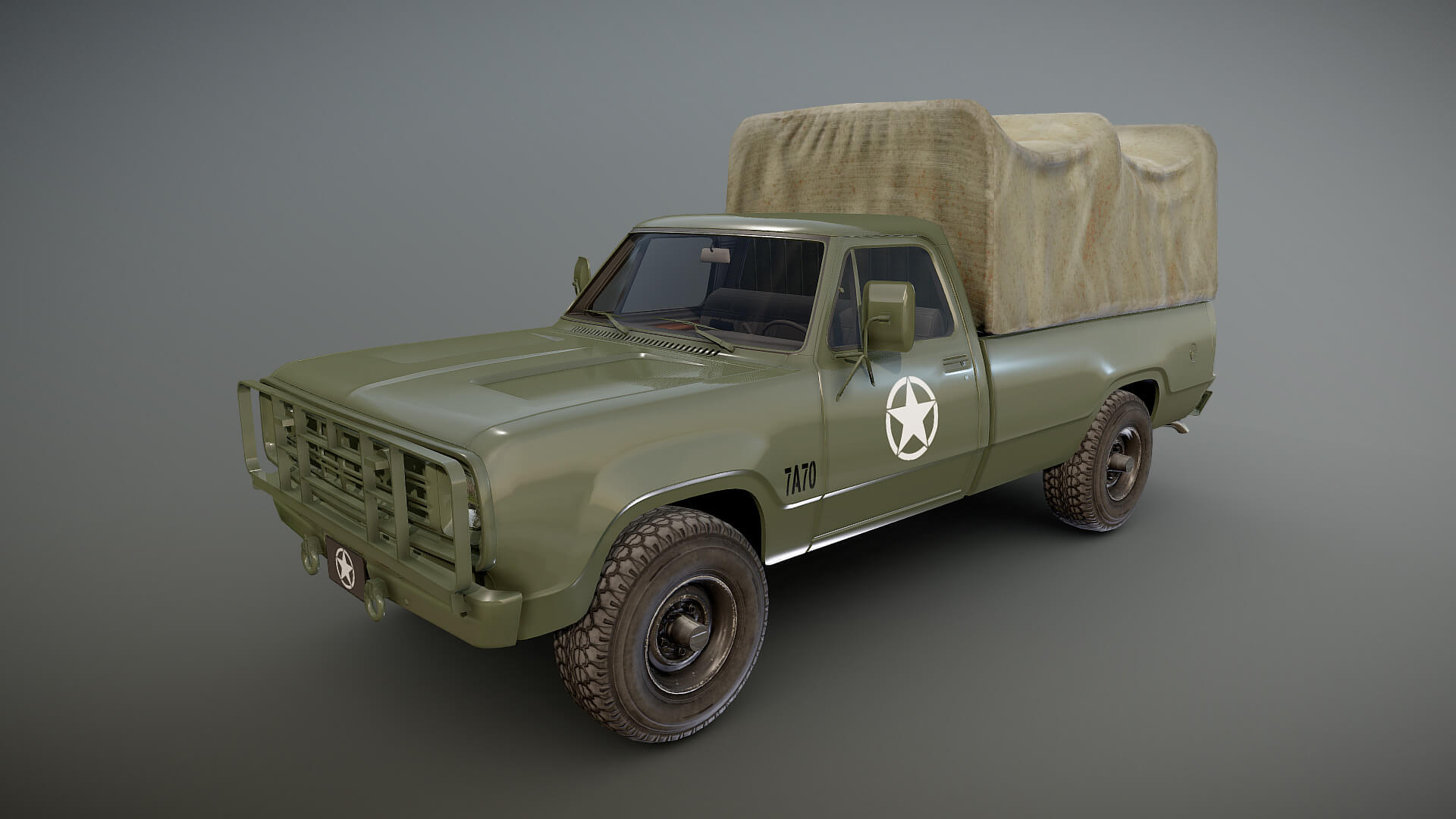 Dodge D100 Military Truck - 3D Model by Veaceslav Condraciuc