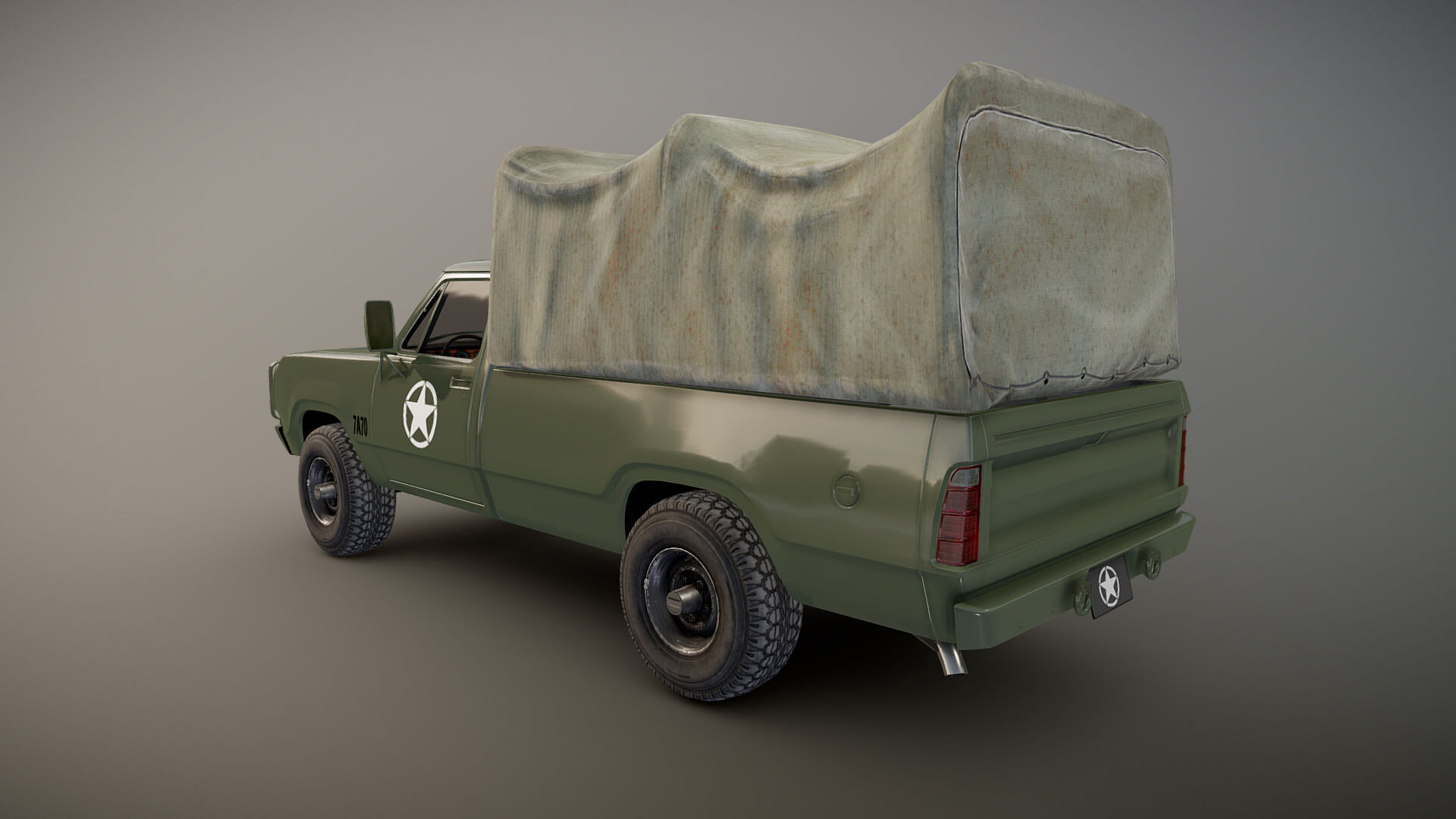 Dodge D100 Military Truck - 3D Model by Veaceslav Condraciuc