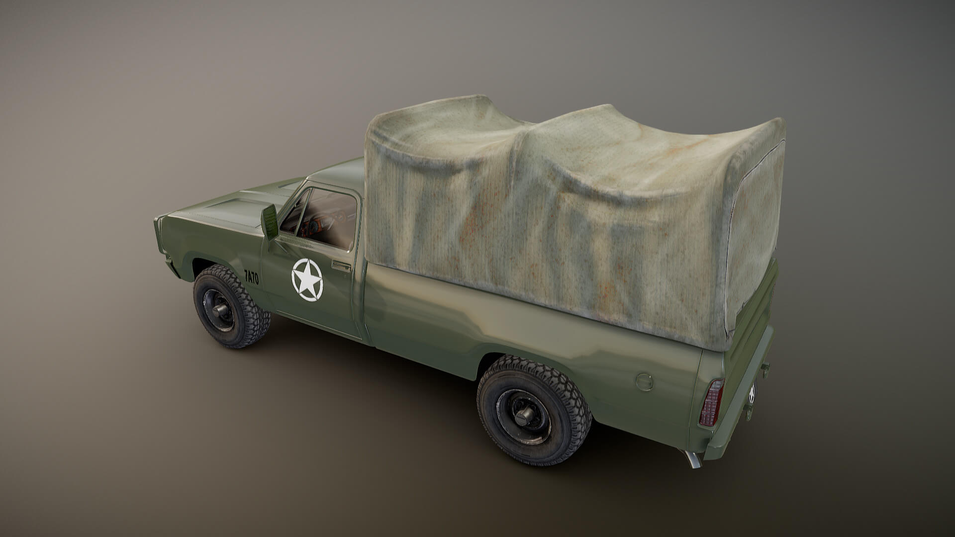 Dodge D100 Military Truck - 3D Model by Veaceslav Condraciuc