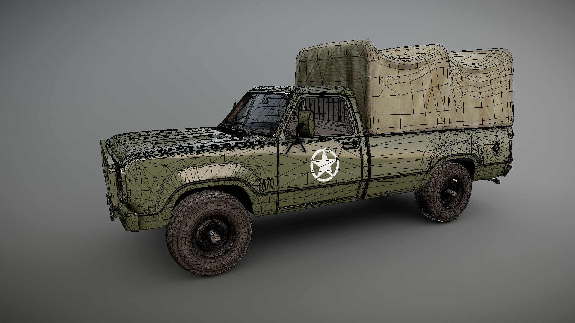 Dodge D100 Military Truck - 3D Model by Veaceslav Condraciuc