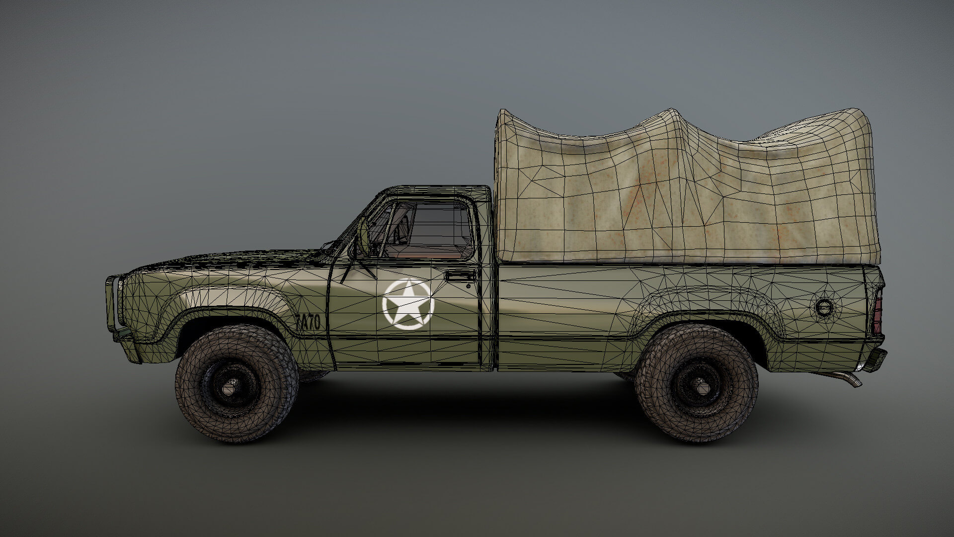 Dodge D100 Military Truck - 3D Model by Veaceslav Condraciuc