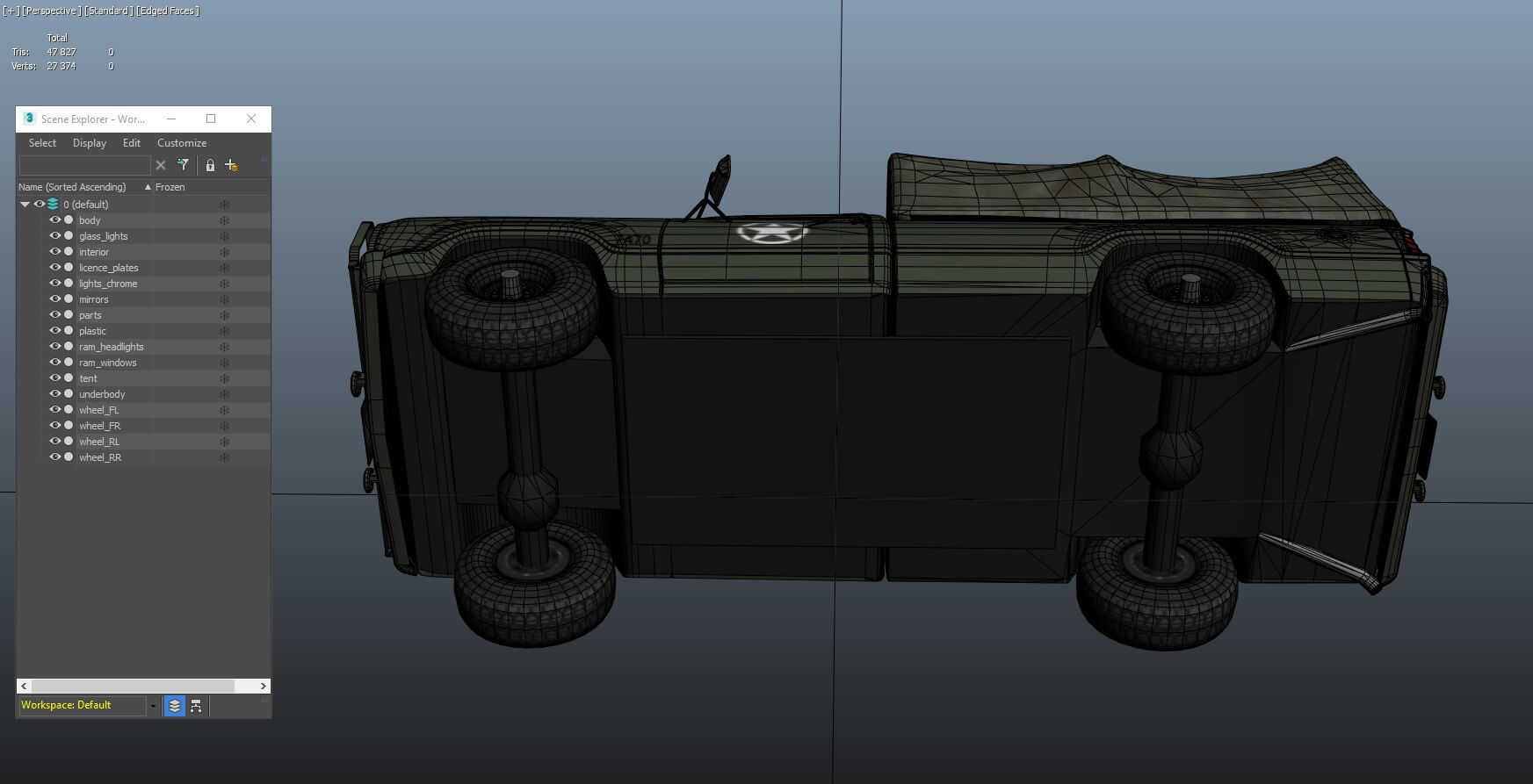 Dodge D100 Military Truck - 3D Model by Veaceslav Condraciuc