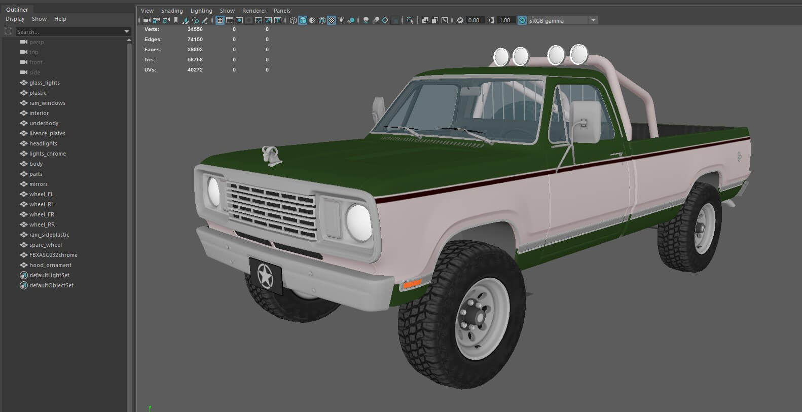 Dodge D100 Offroad Truck - 3D Model by Veaceslav Condraciuc